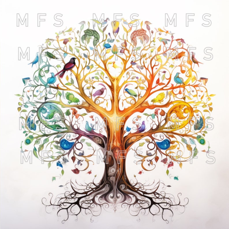 Watercolor Tree of Life Clipart 20 High Quality Jpgs Instant - Etsy ...