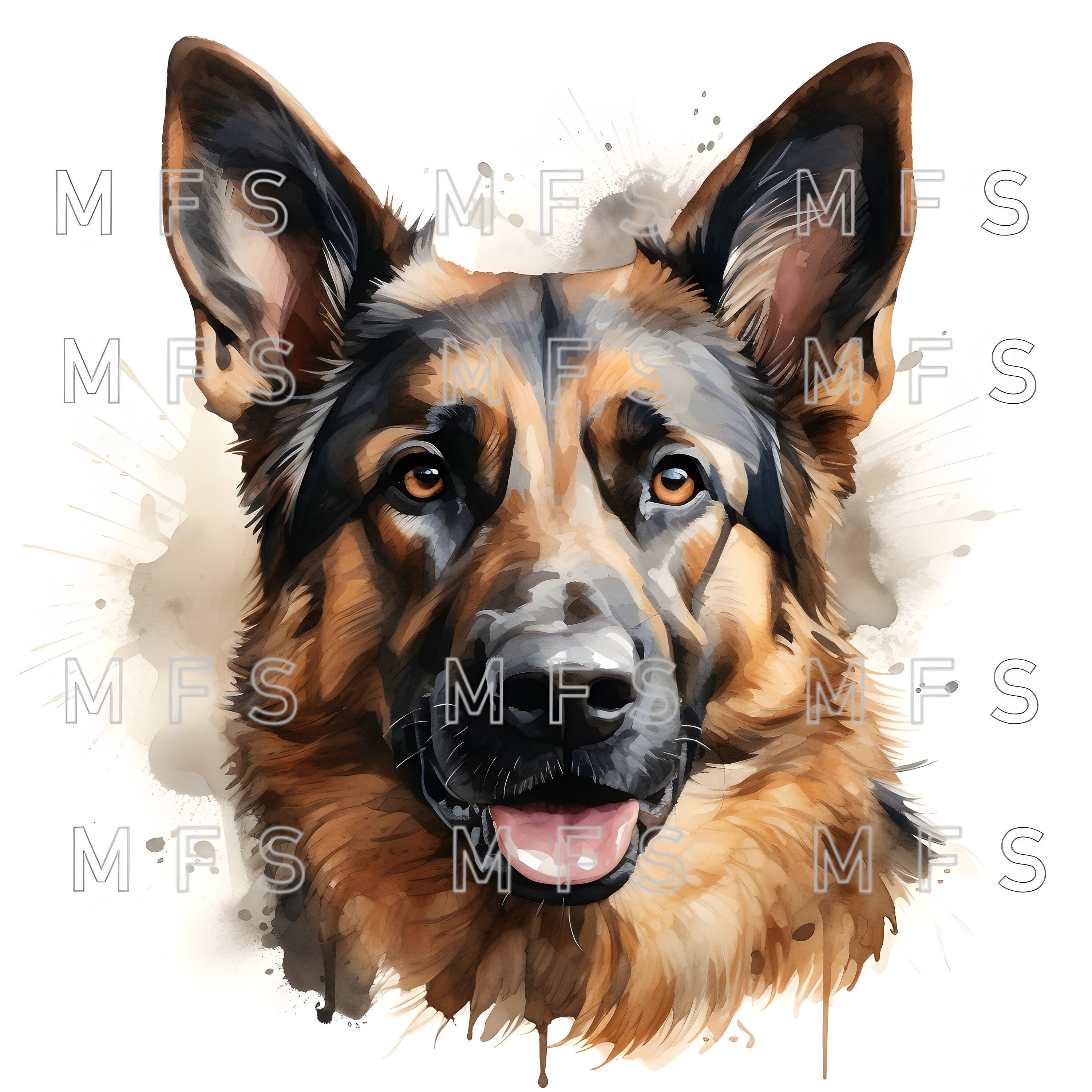 Watercolor German Shepherd Clipart, 20 High Quality Pngs, Instant ...