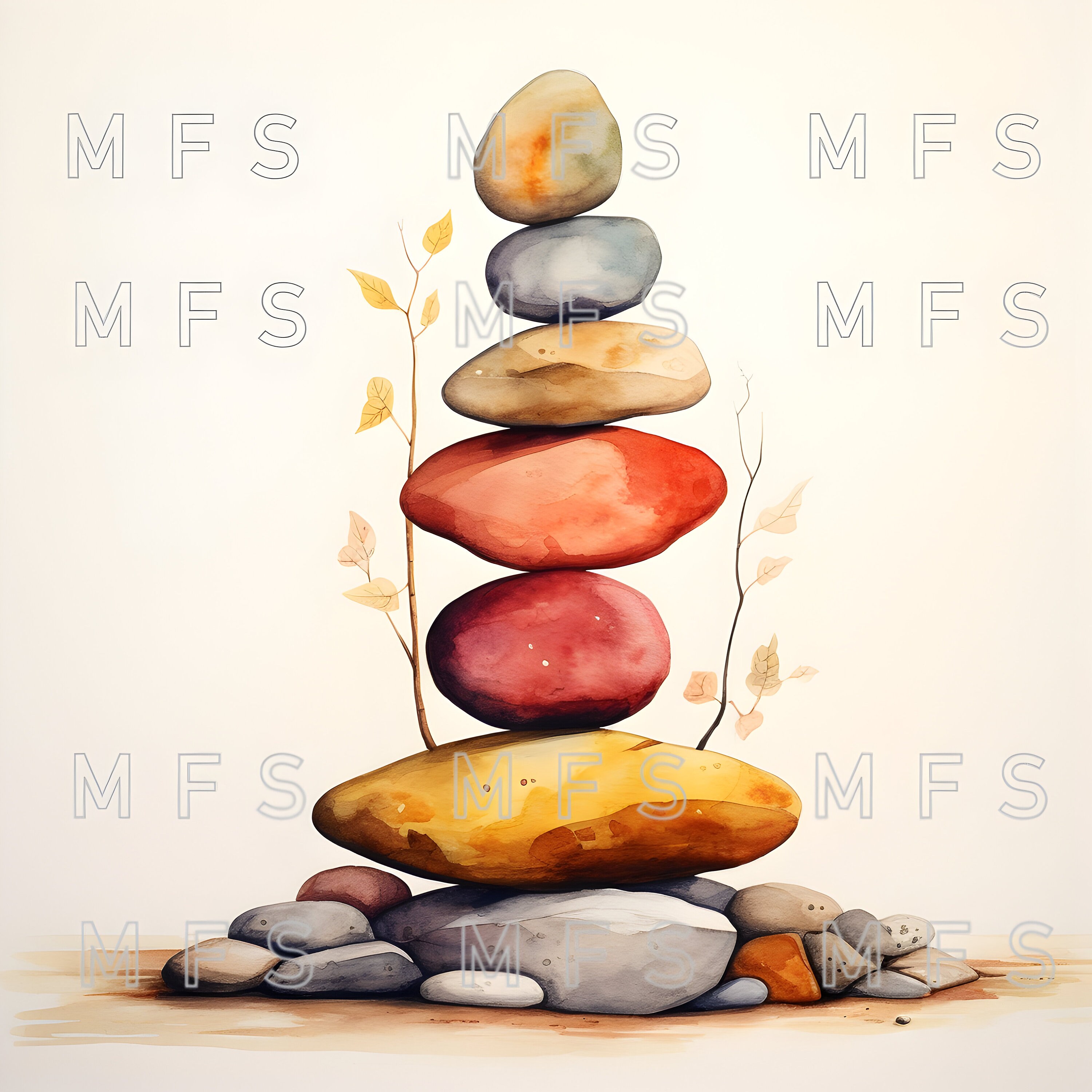 Watercolor Stone Balancing Clipart 20 High Quality Jpgs - Etsy