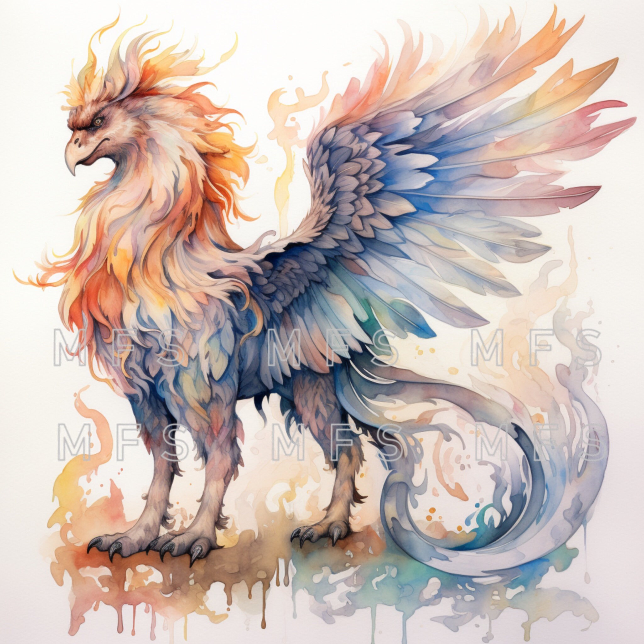 Watercolor Mythical Griffin Clipart, 20 High Quality Jpgs, Instant ...