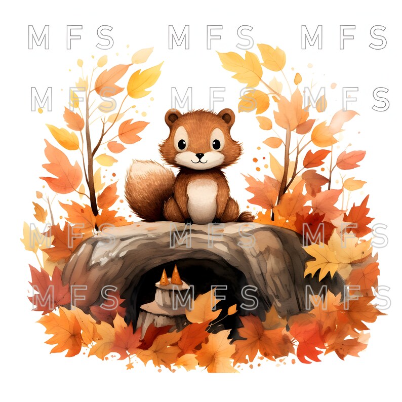 Watercolor Autumn Cute Animal Clipart, 20 High Quality JPG, Instant ...