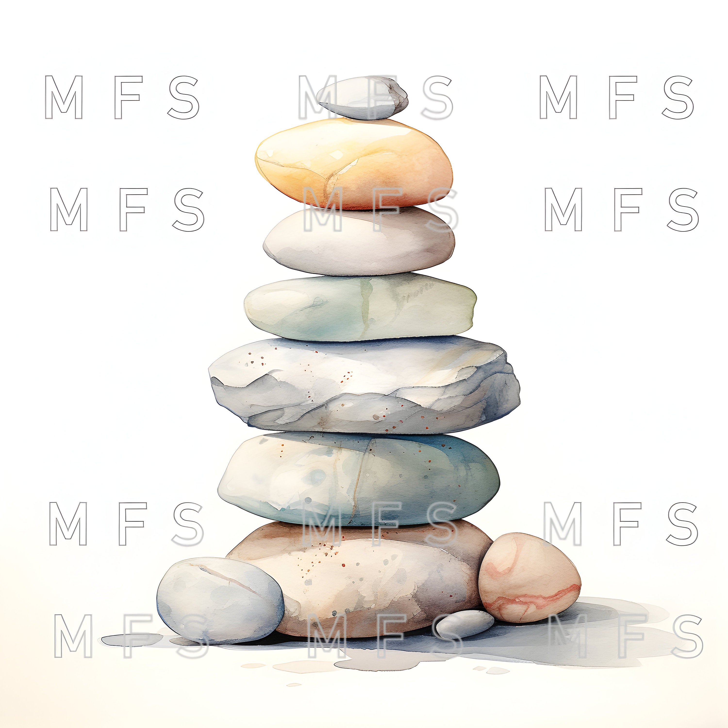 Watercolor Stone Balancing Clipart 20 High Quality Jpgs - Etsy