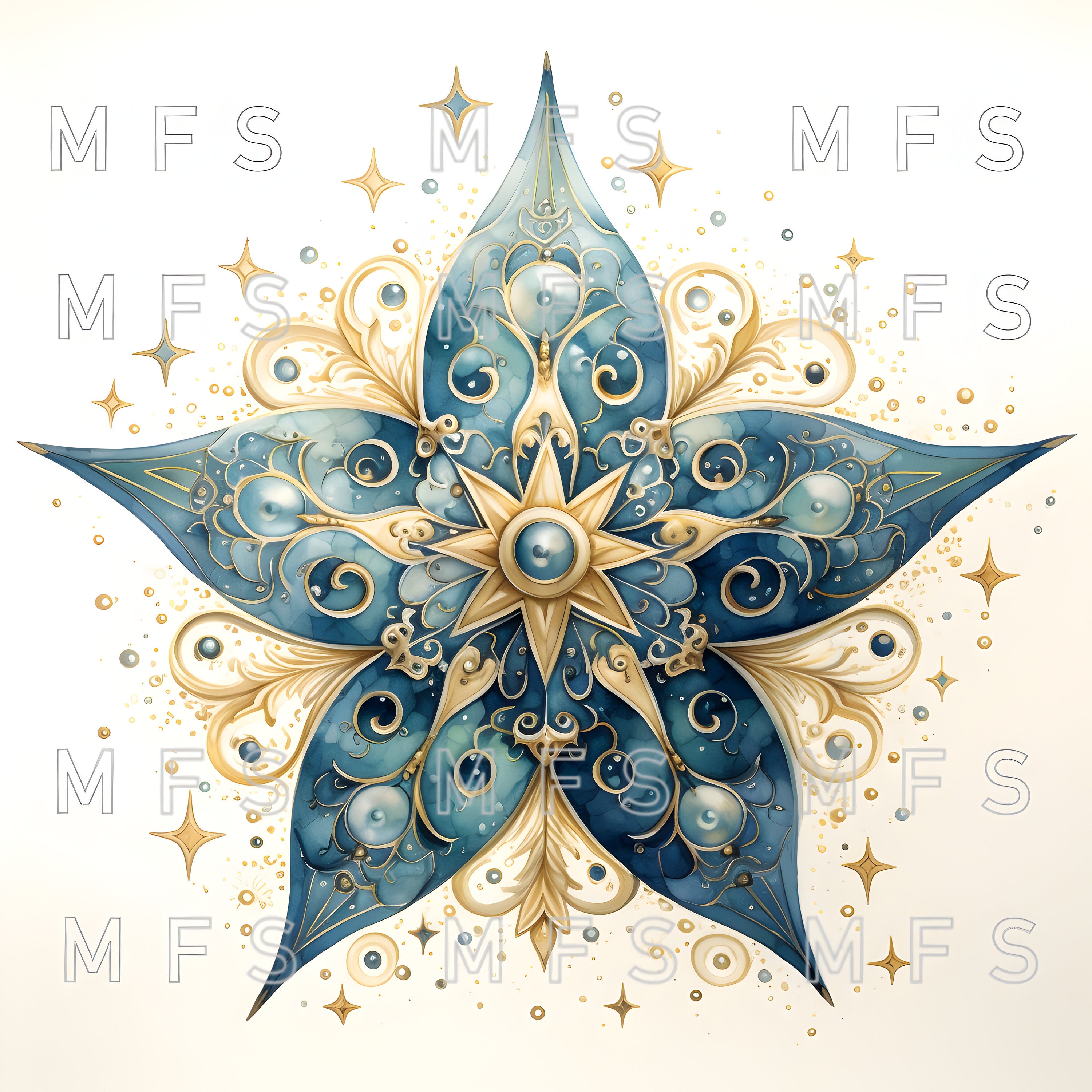 Watercolor Christmas Star Clipart, 20 High Quality Pngs, Instant ...