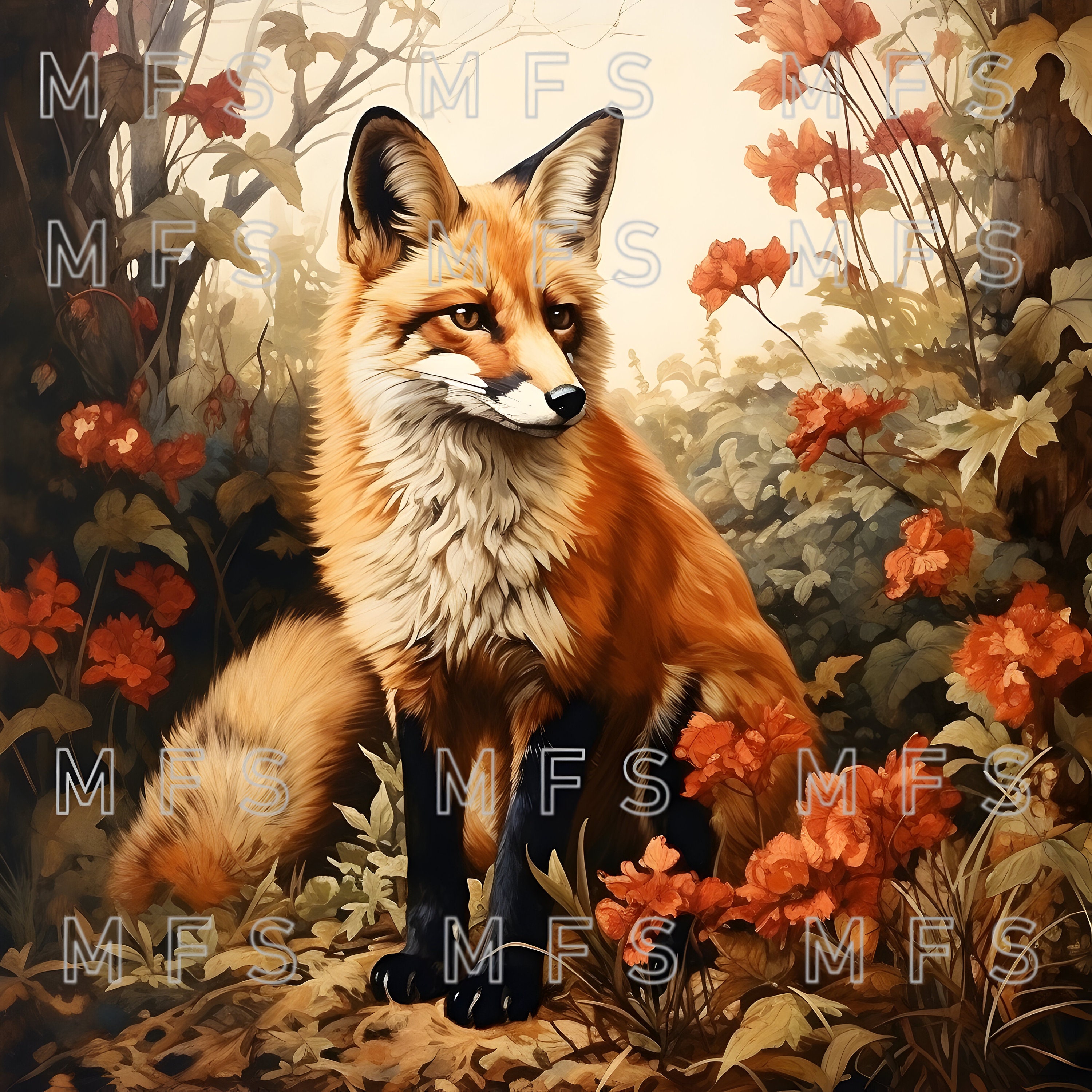 Vintage Fox Painting Clipart 20 High Quality Jpg's - Etsy