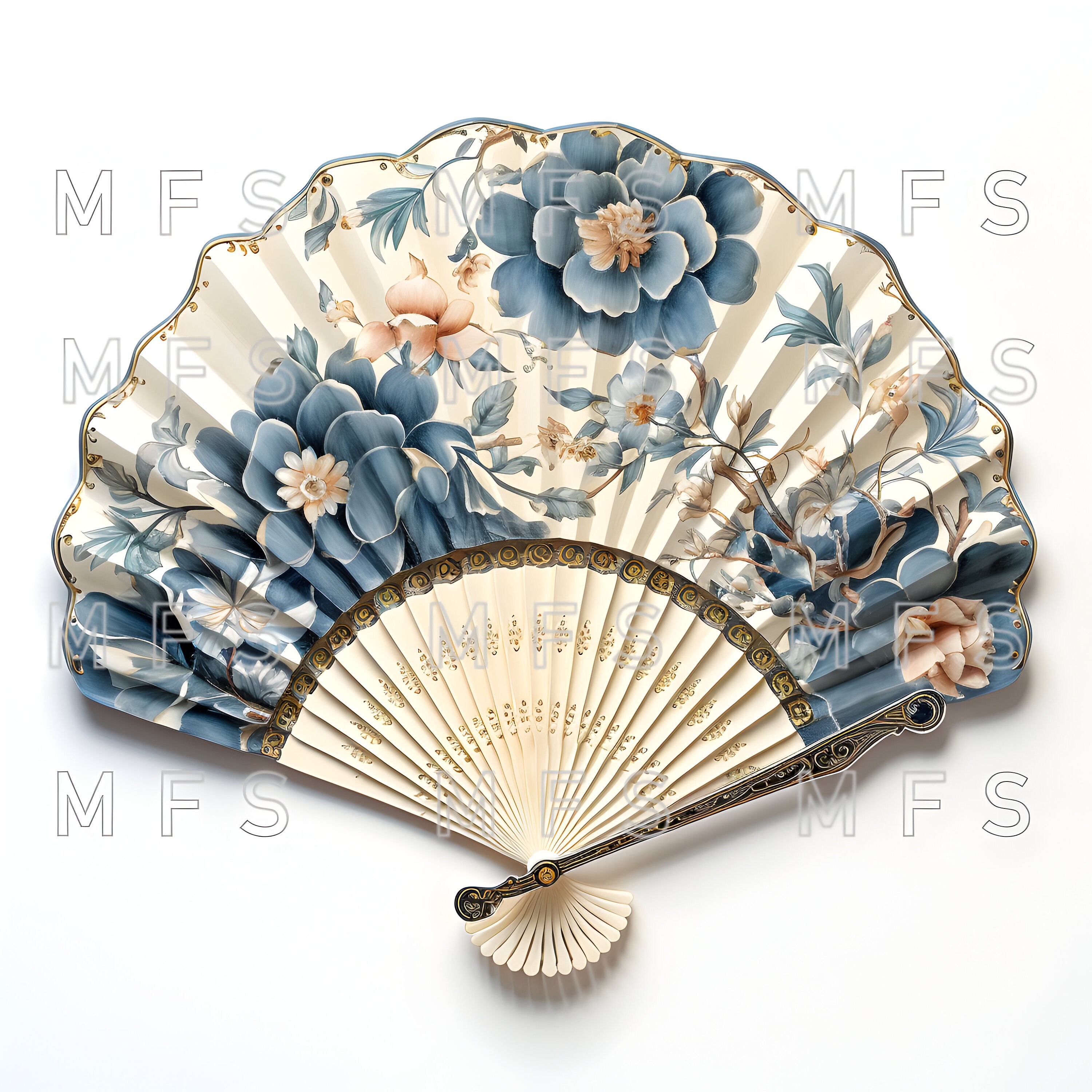 Watercolor Vintage Hand Fan Clipart, 20 High Quality Pngs, Instant ...