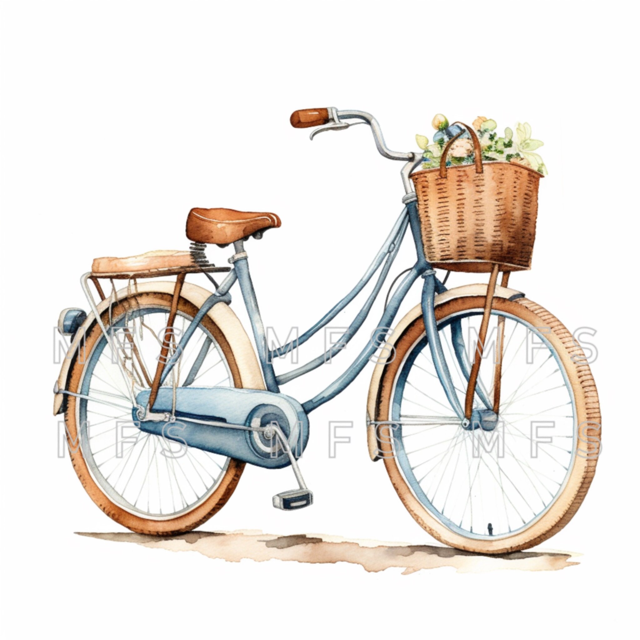Watercolor Vintage Bicycle Clipart 20 High Quality Jpgs - Etsy