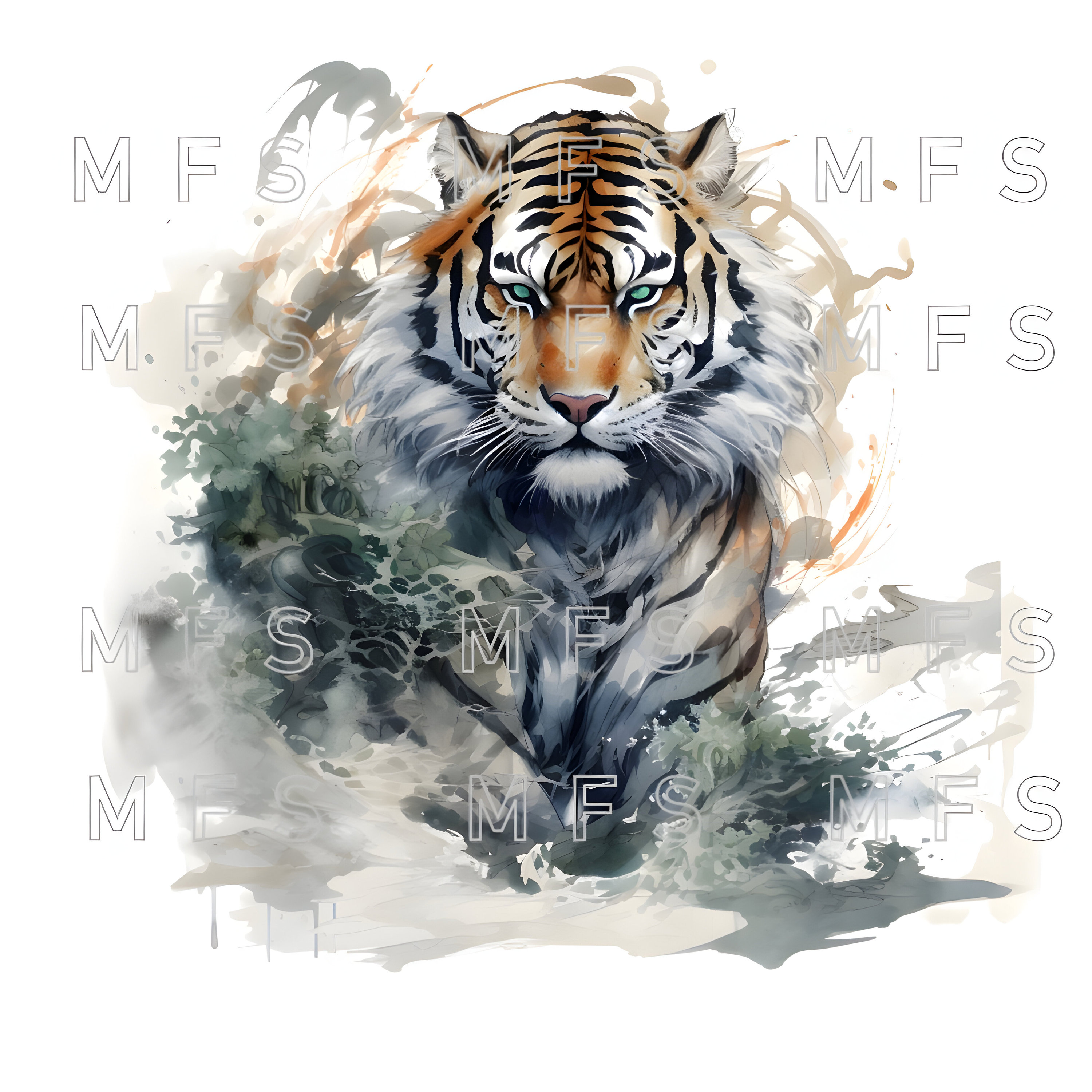 Watercolor Legendary Tiger Clipart, 20 High Quality PNG, Instant ...
