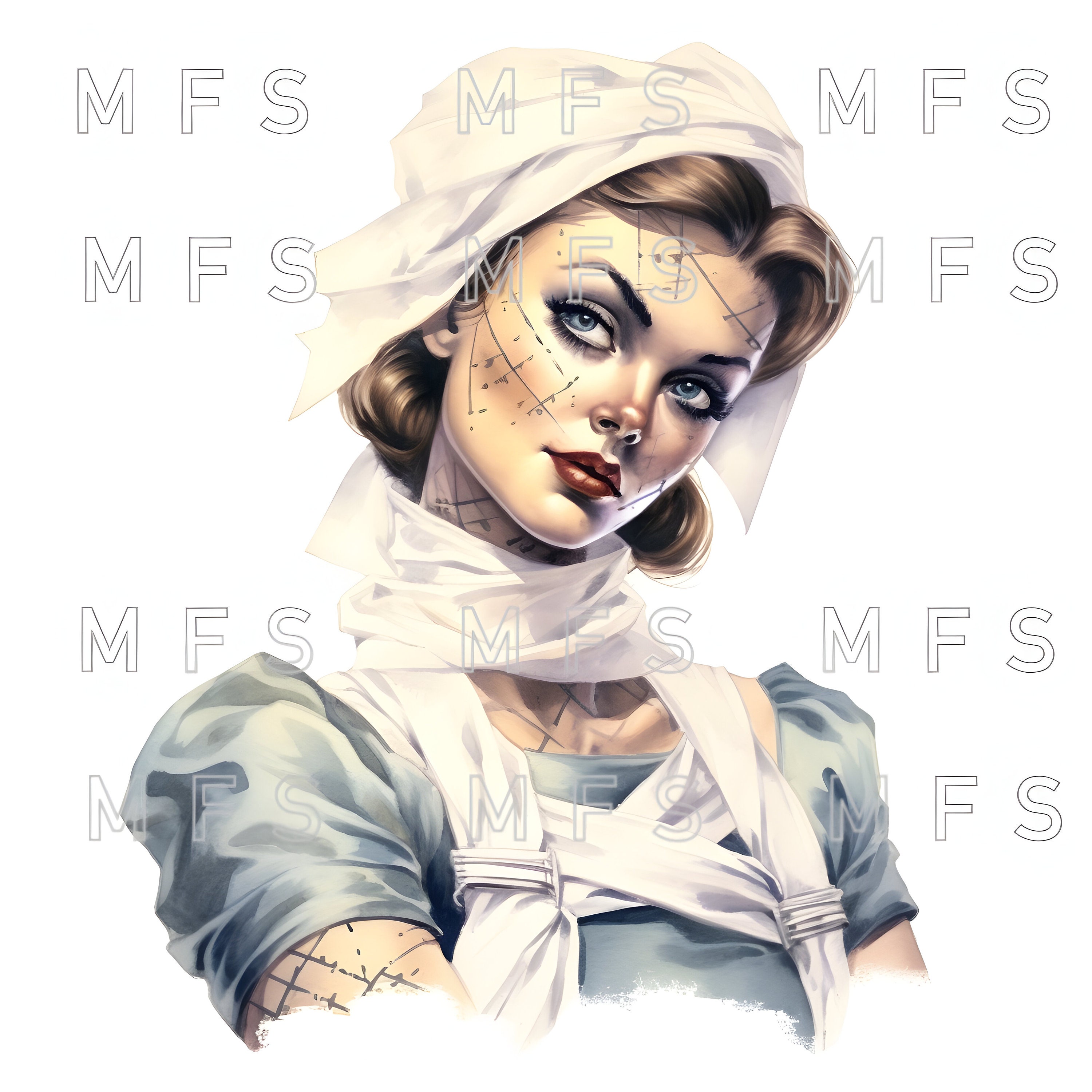 Watercolor 50's Mummy Girls Clipart, 20 High Quality Png's, Instant ...