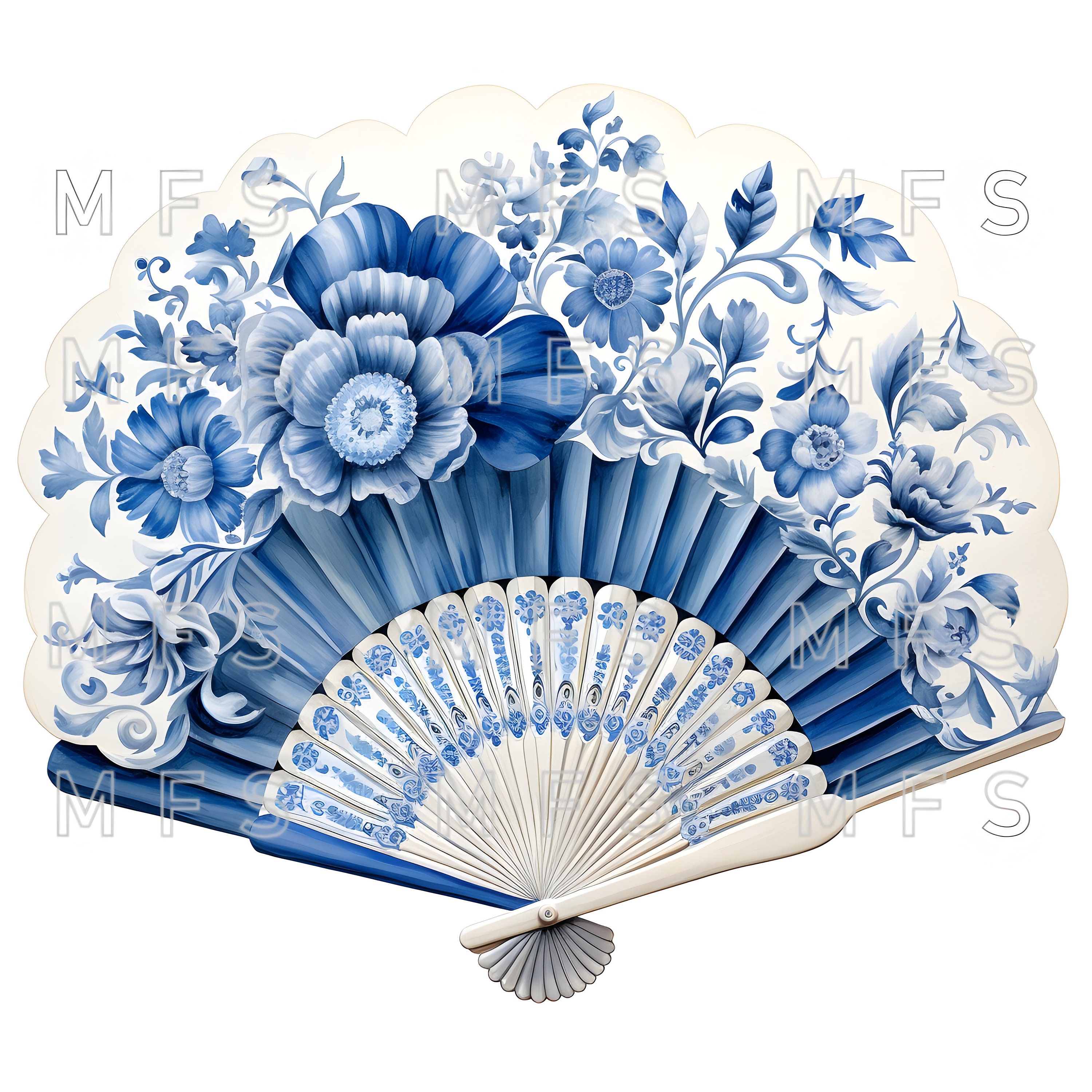 Watercolor Vintage Hand Fan Clipart, 20 High Quality Pngs, Instant ...