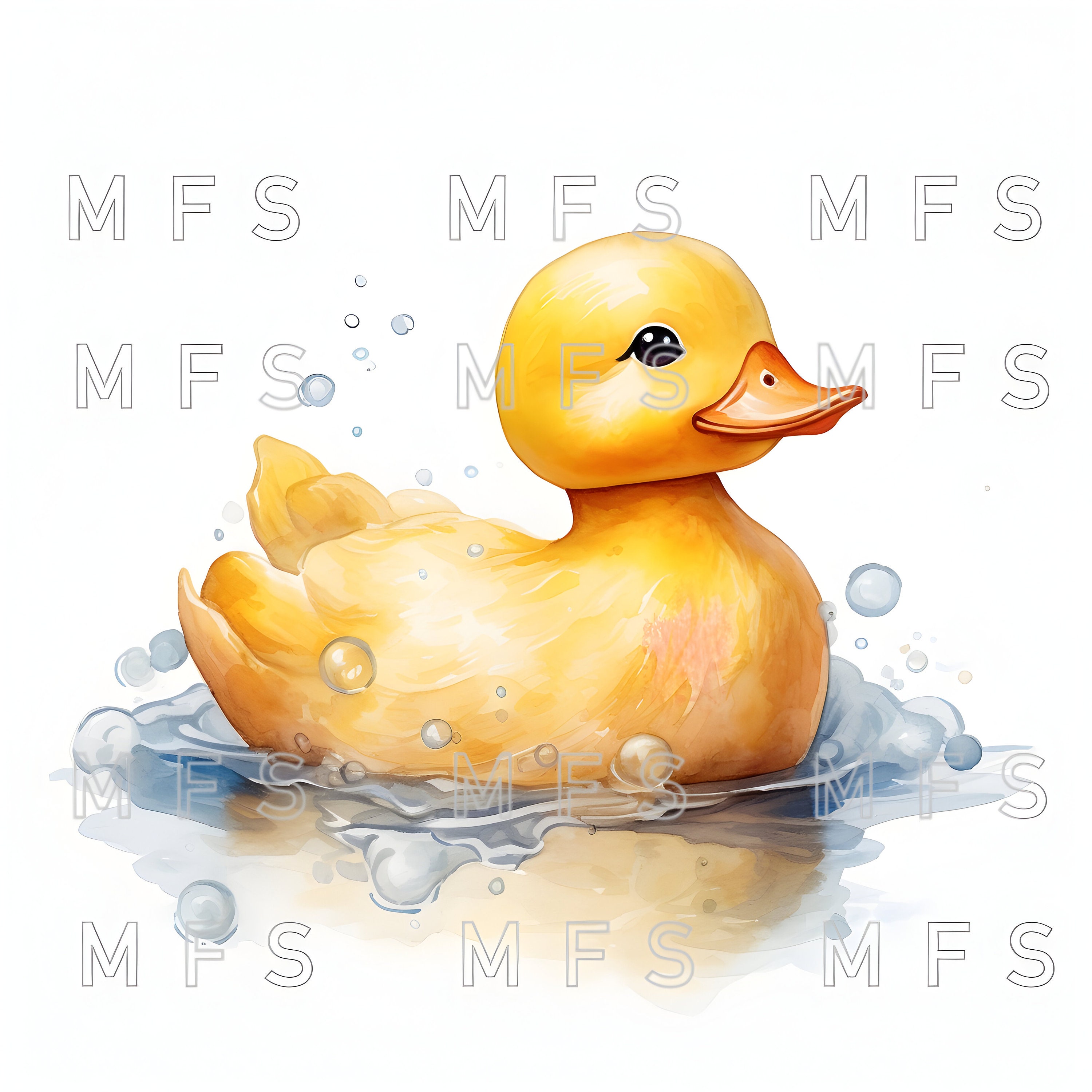 Watercolor Rubber Duck Clipart, 20 High Quality Jpgs, Instant Digital ...