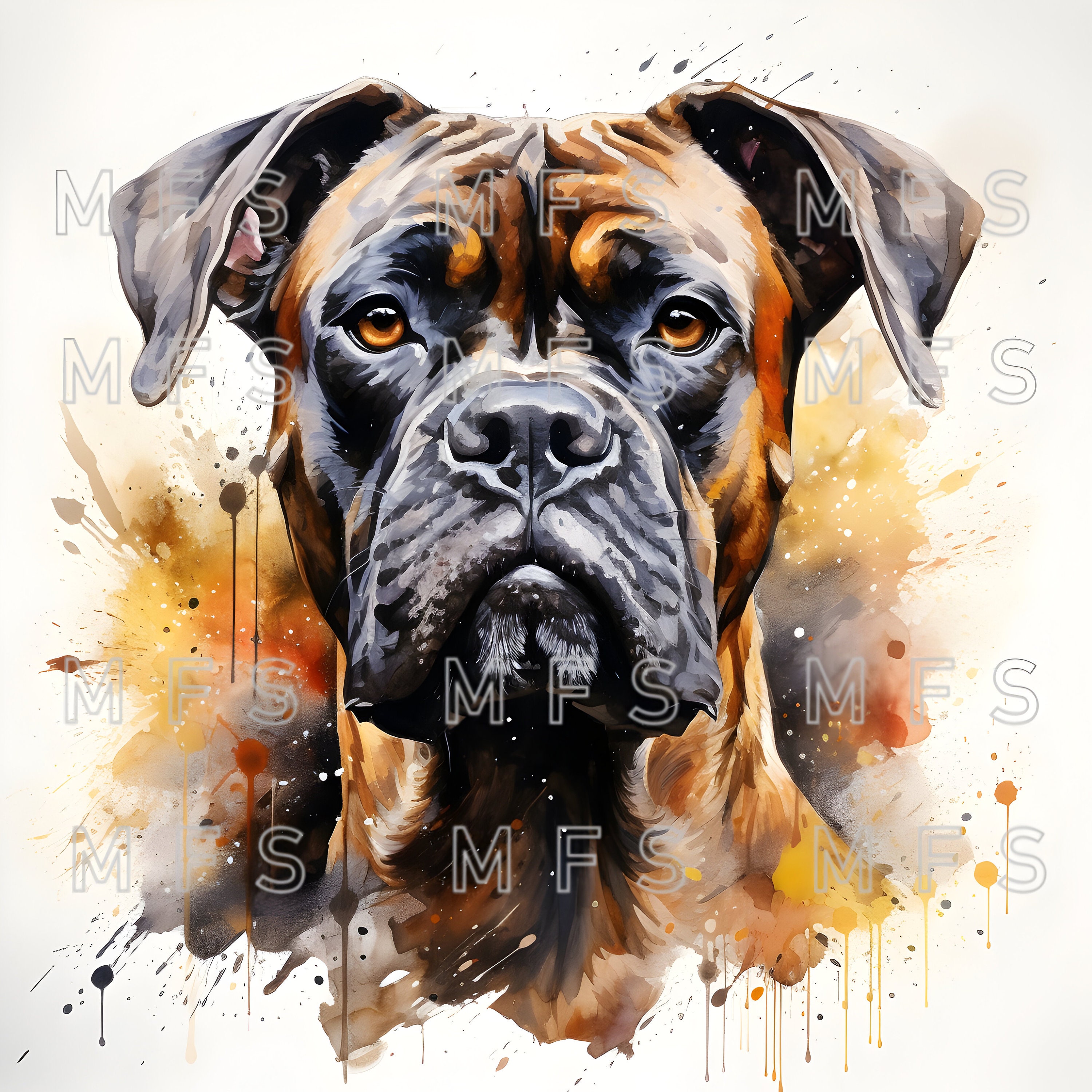 Watercolor Boxer Dog Clipart, 20 High Quality Pngs, Instant Digital ...