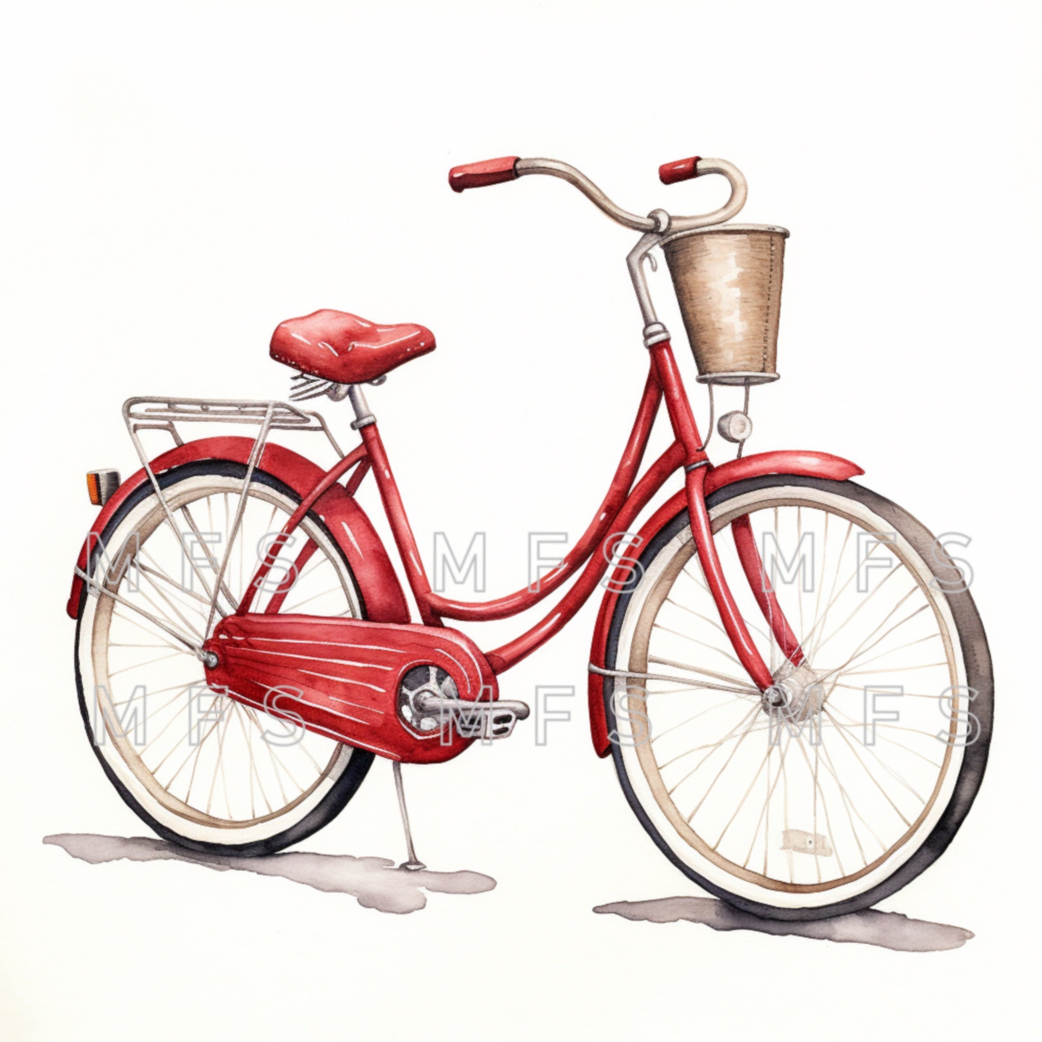 Watercolor Vintage Bicycle Clipart 20 High Quality Jpgs - Etsy