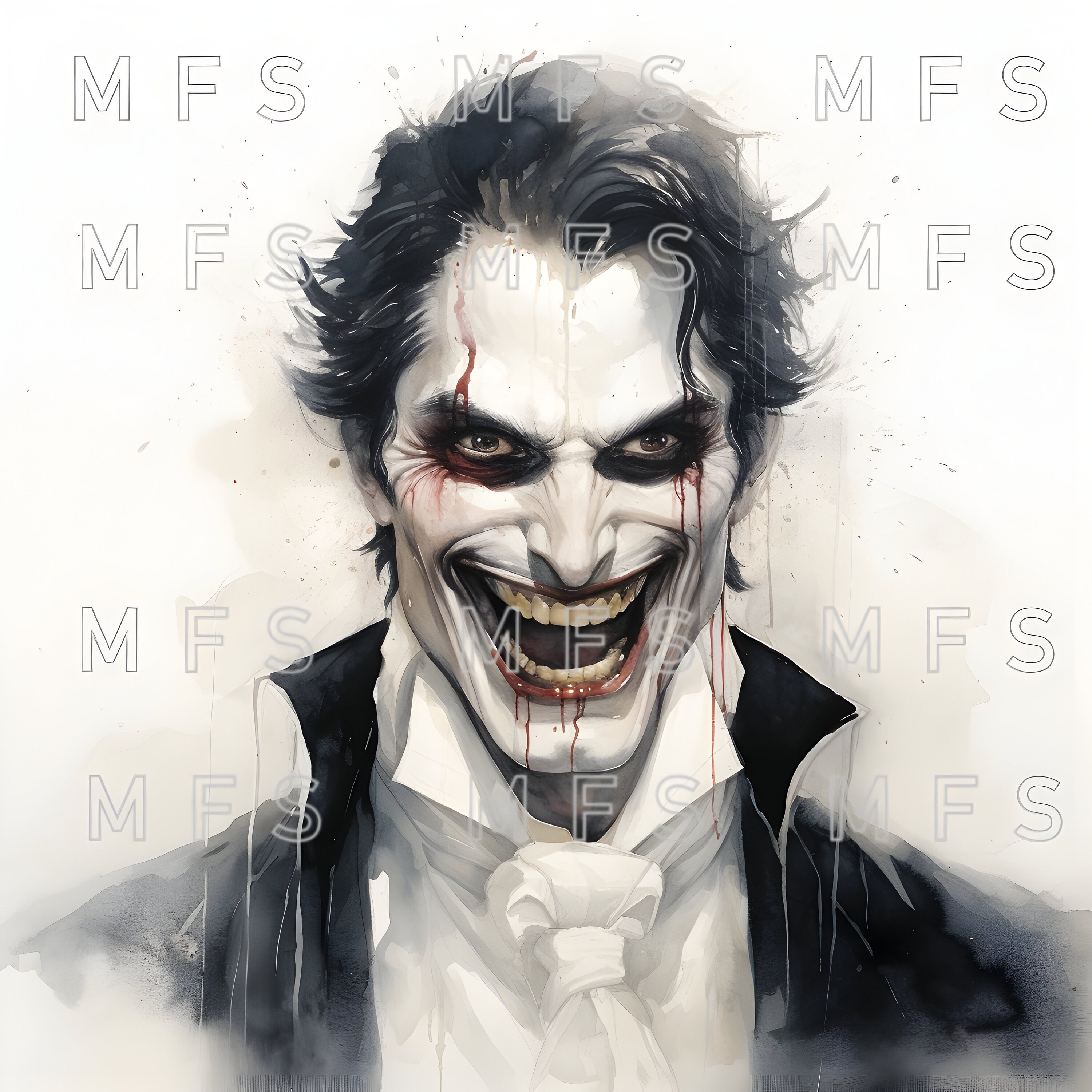 Watercolor Scary Vampire Clipart, 20 High Quality Jpgs, Instant Digital ...