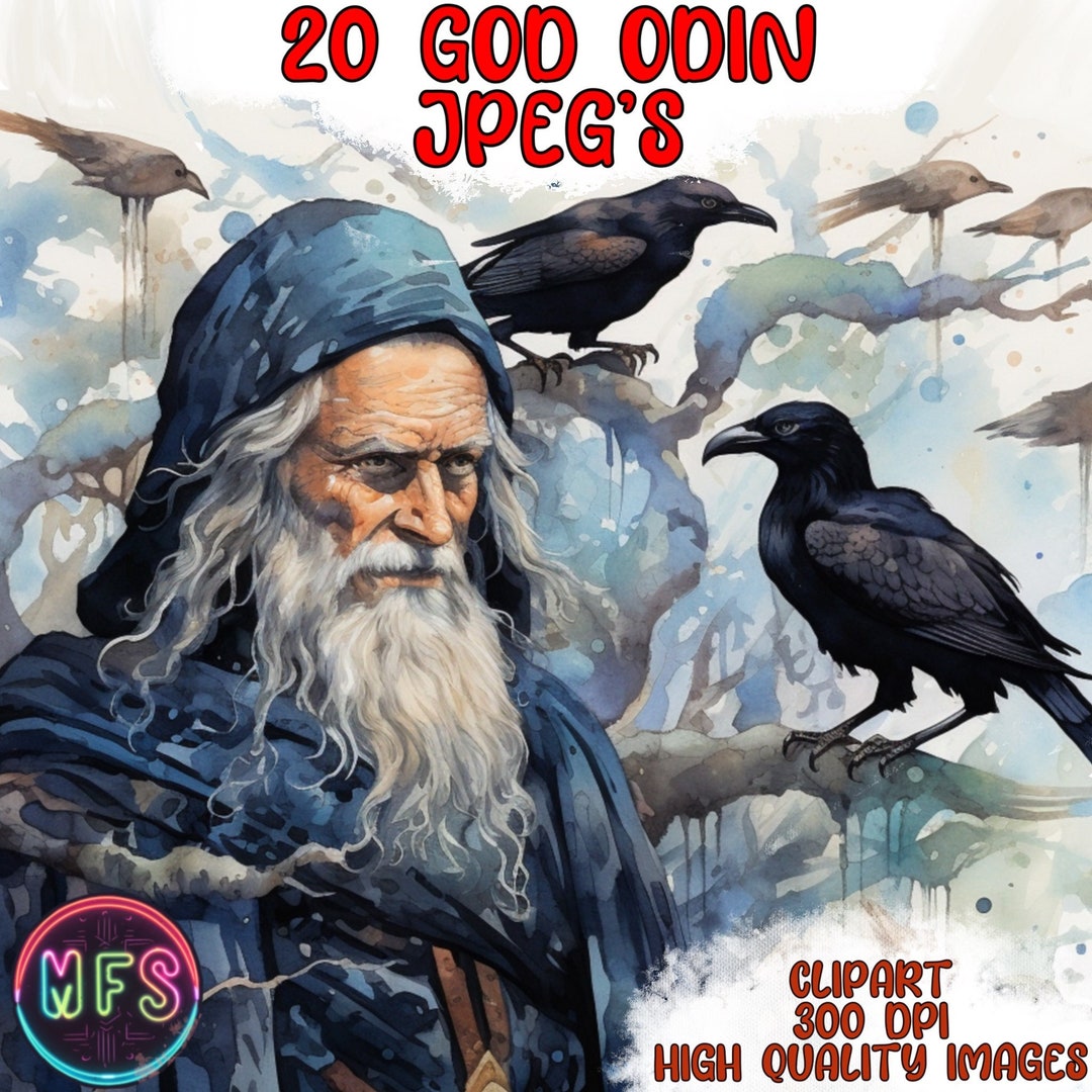 Watercolor God Odin Clipart, 20 High Quality Jpgs, Instant Digital ...