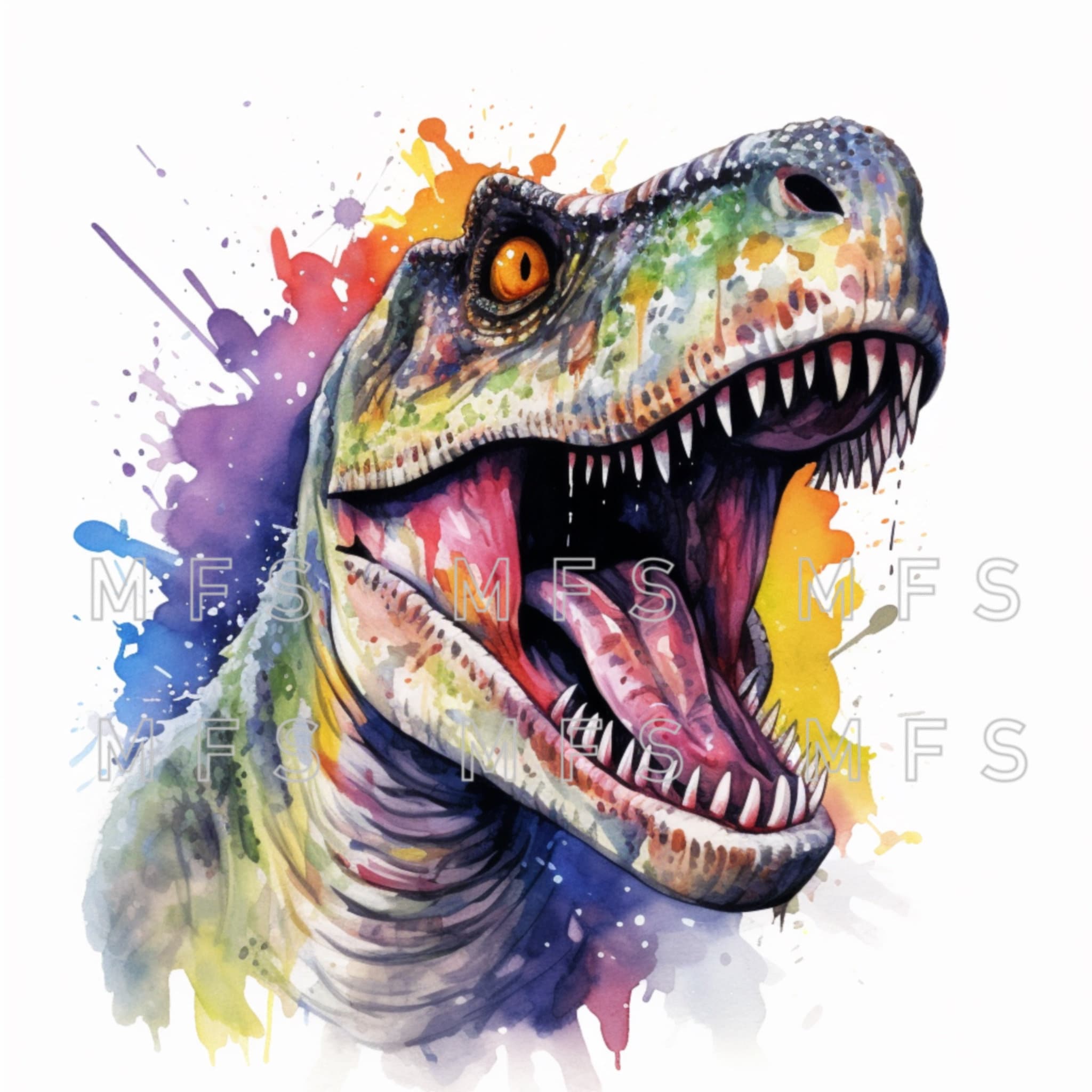 Watercolor T-rex Dinosaur Clipart, 20 High Quality Jpgs, Instant ...