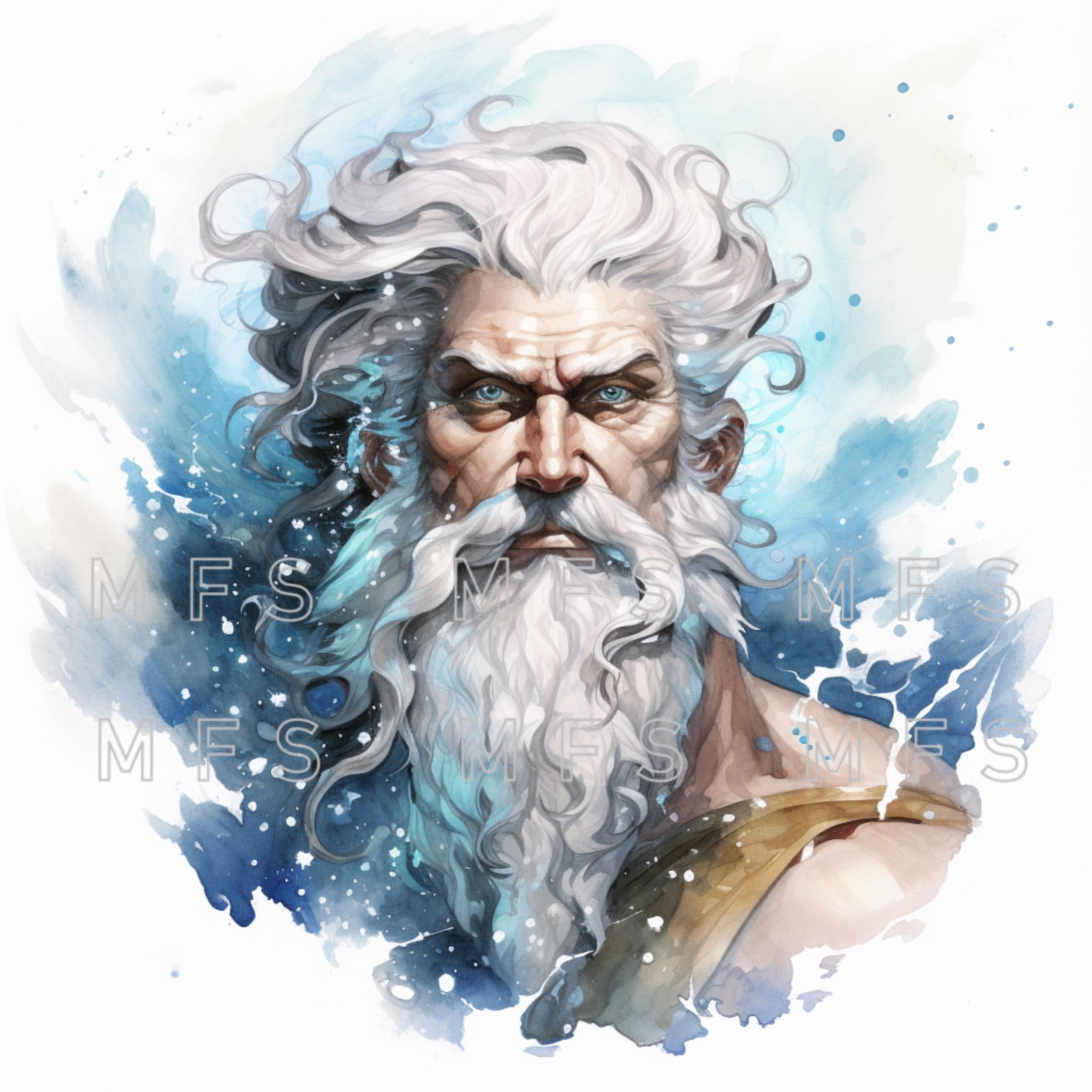 Watercolor God Zeus Clipart, 20 High Quality Jpgs, Instant Digital ...