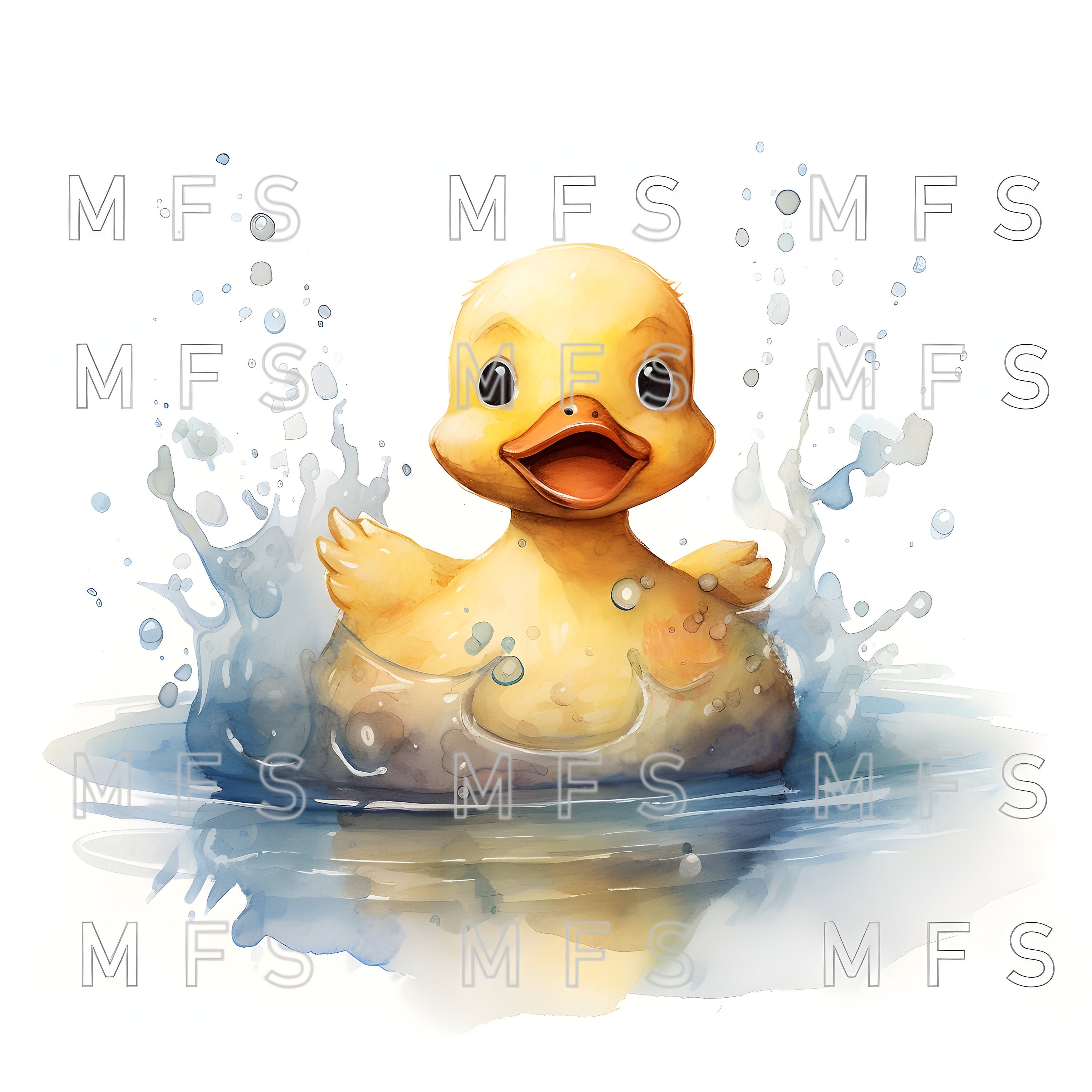 Watercolor Rubber Duck Clipart, 20 High Quality Jpgs, Instant Digital ...