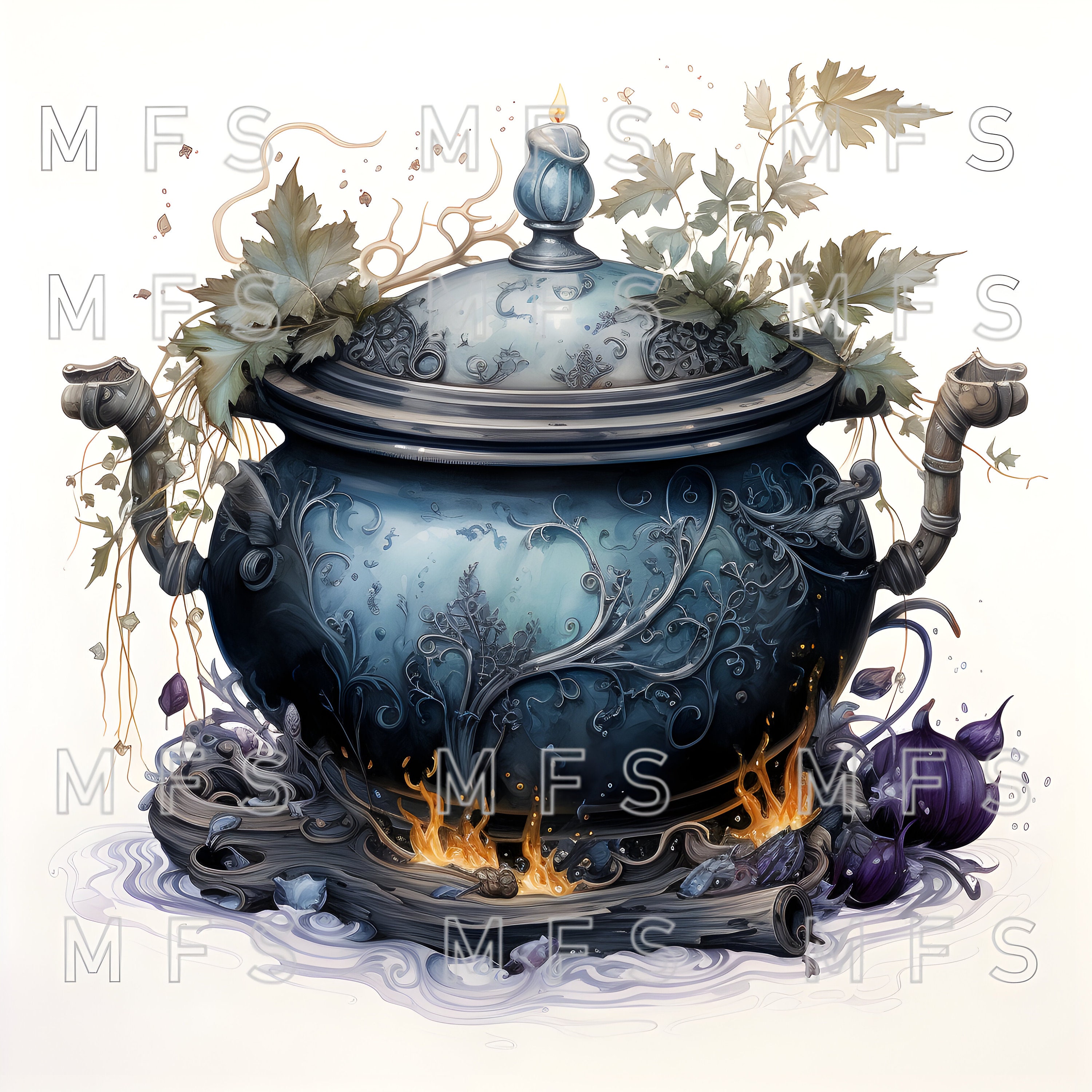 Watercolor Halloween Cauldron Clipart 20 High Quality Jpgs - Etsy