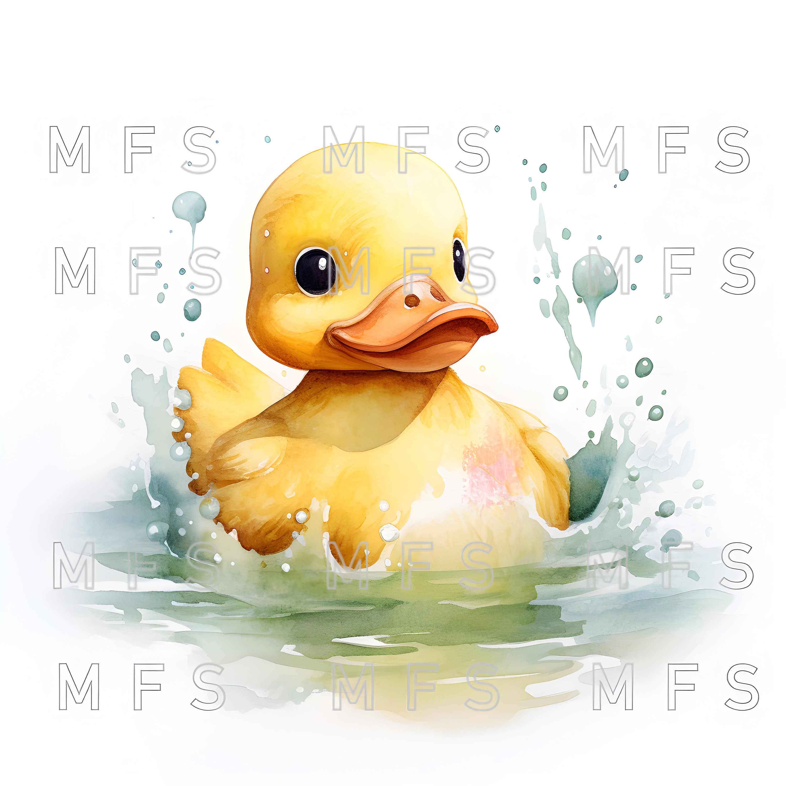 Watercolor Rubber Duck Clipart, 20 High Quality Jpgs, Instant Digital ...