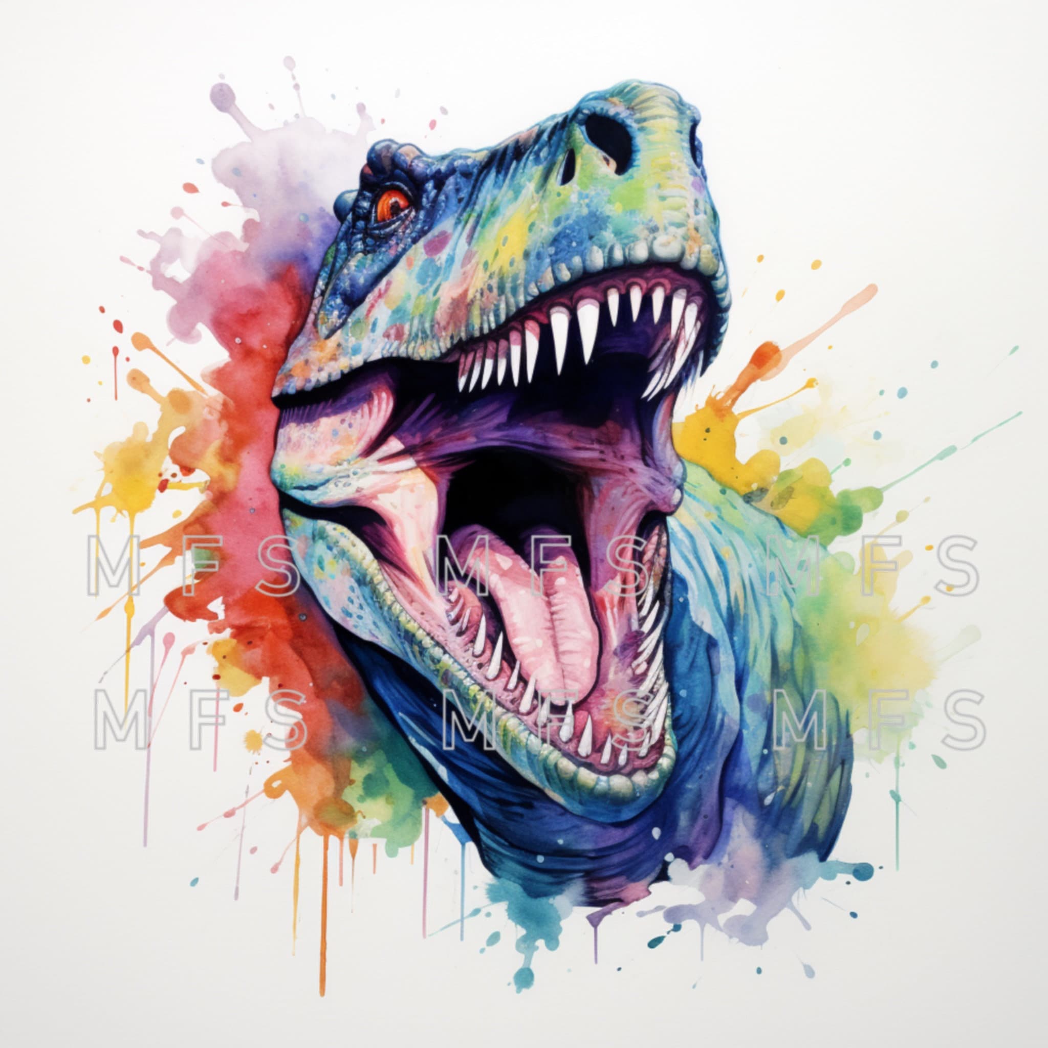 Watercolor T-rex Dinosaur Clipart 20 High Quality Jpgs - Etsy