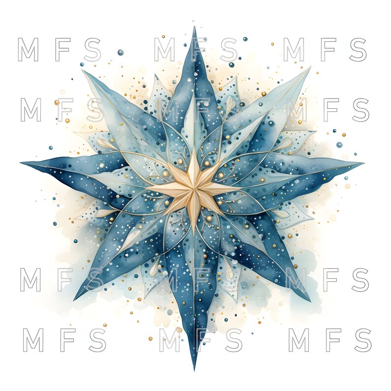 Watercolor Christmas Star Clipart, 20 High Quality Pngs, Instant ...