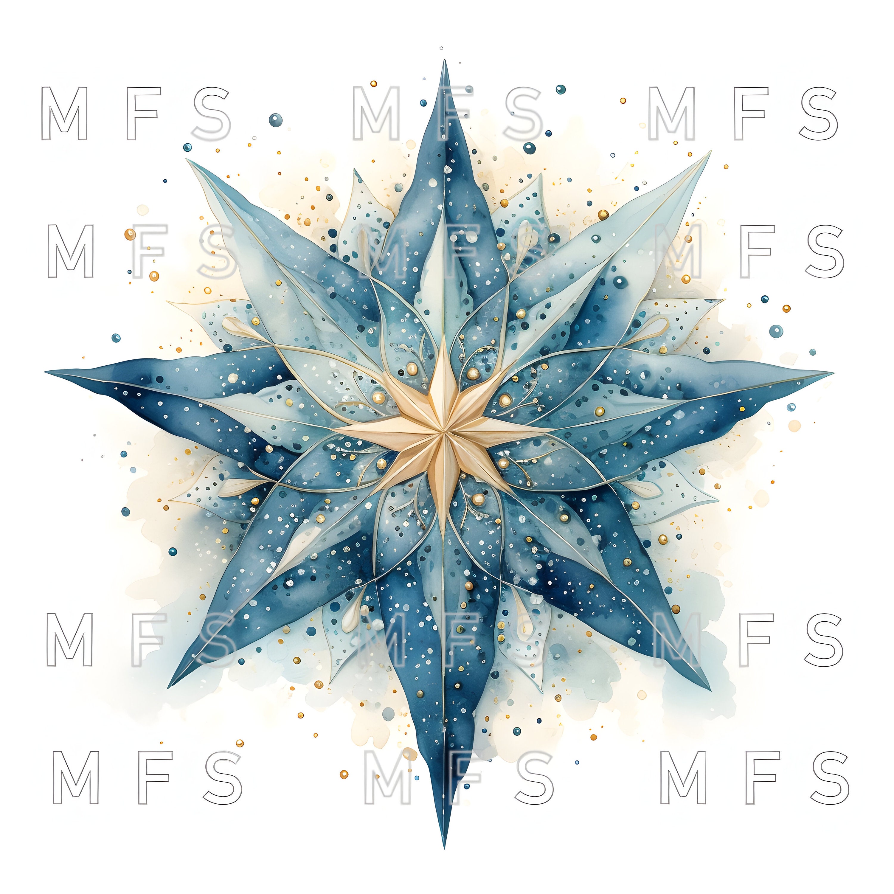 Watercolor Christmas Star Clipart, 20 High Quality Pngs, Instant ...