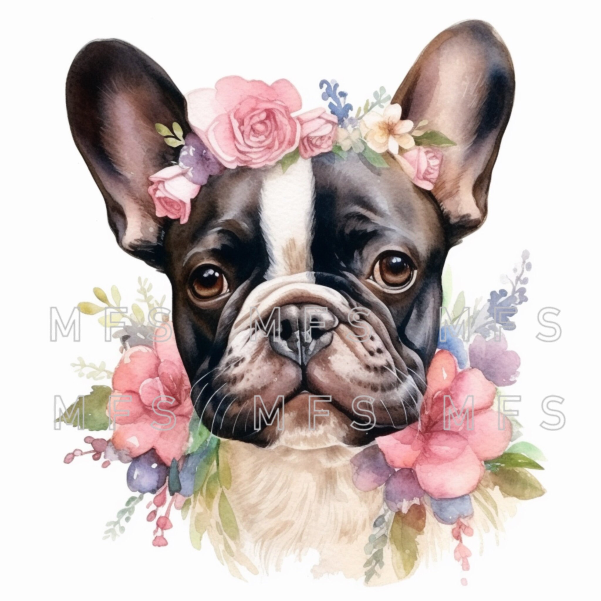 Watercolor French Bulldog Clipart 20 High Quality Jpgs - Etsy