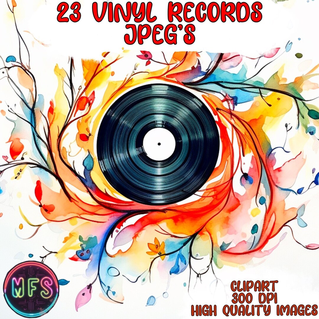 Vinyl Record Clipart, 23 High Quality Jpgs, Instant Digital Download ...