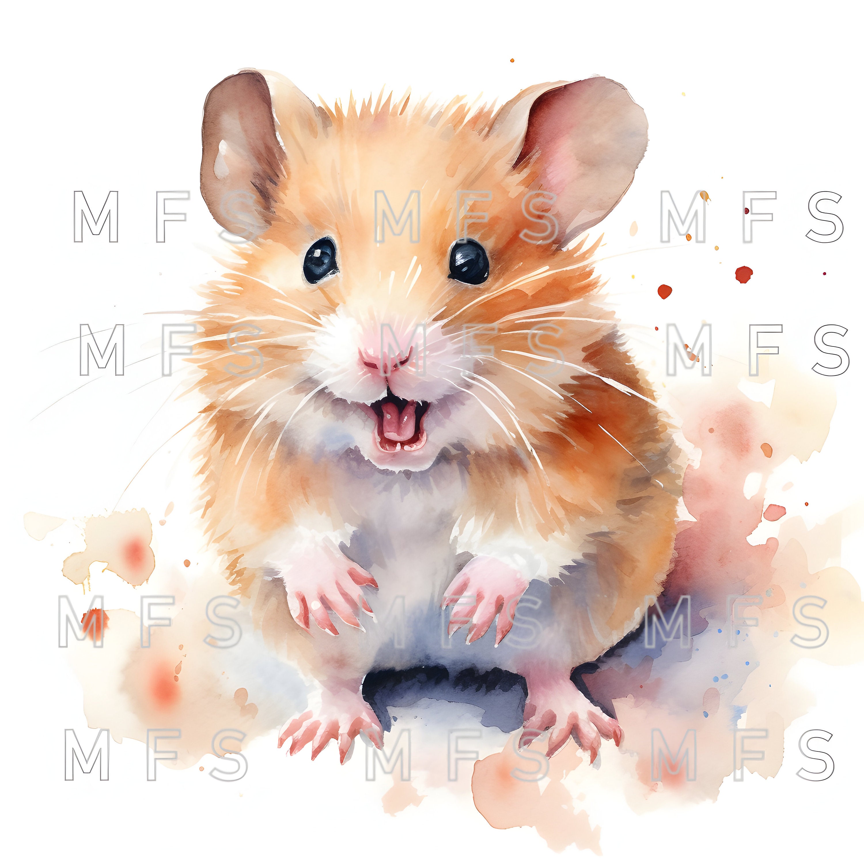 Watercolor Cute Hamster Clipart 20 High Quality Jpgs Instant - Etsy