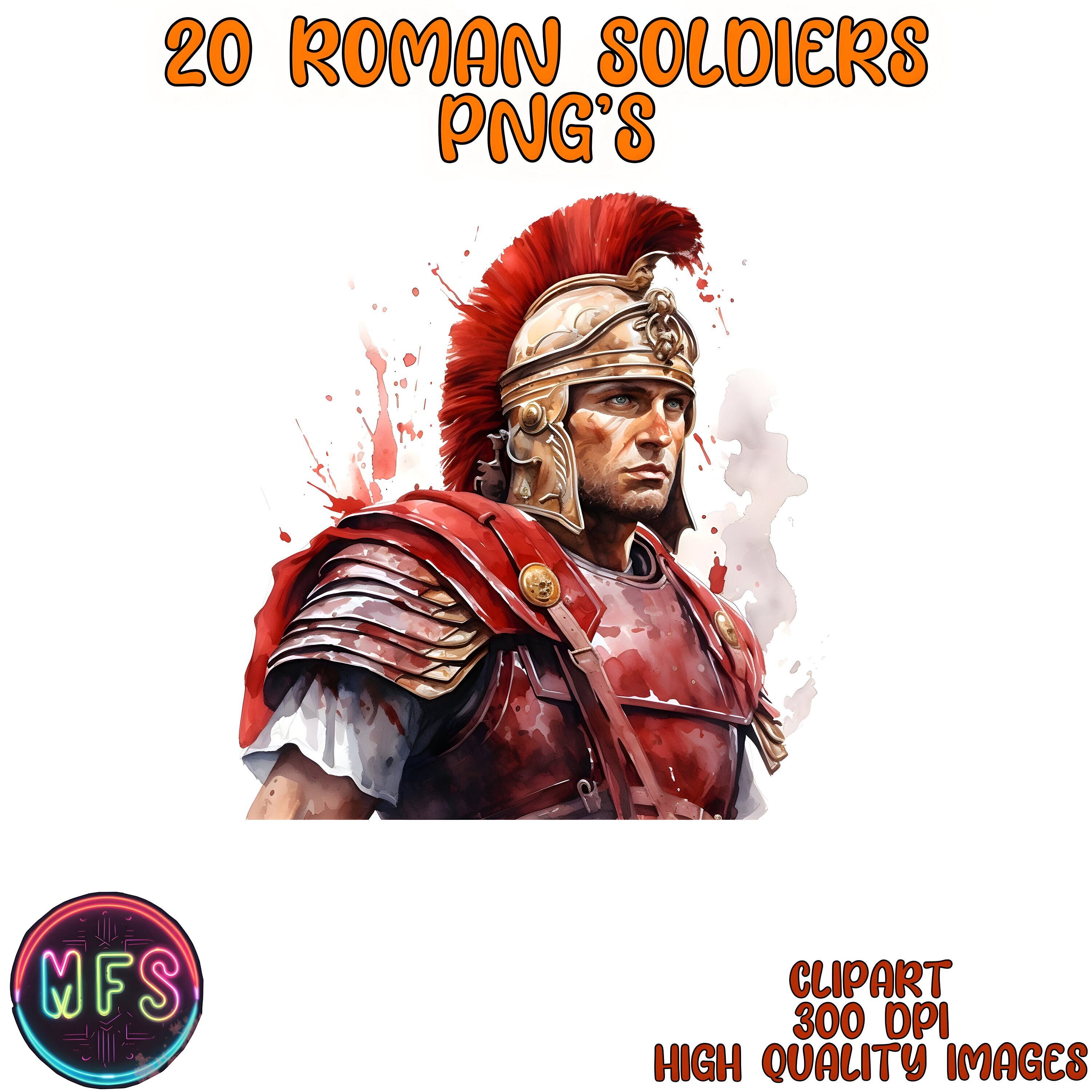 Watercolor Roman Soldier Clipart, 20 High Quality Png's, Instant ...