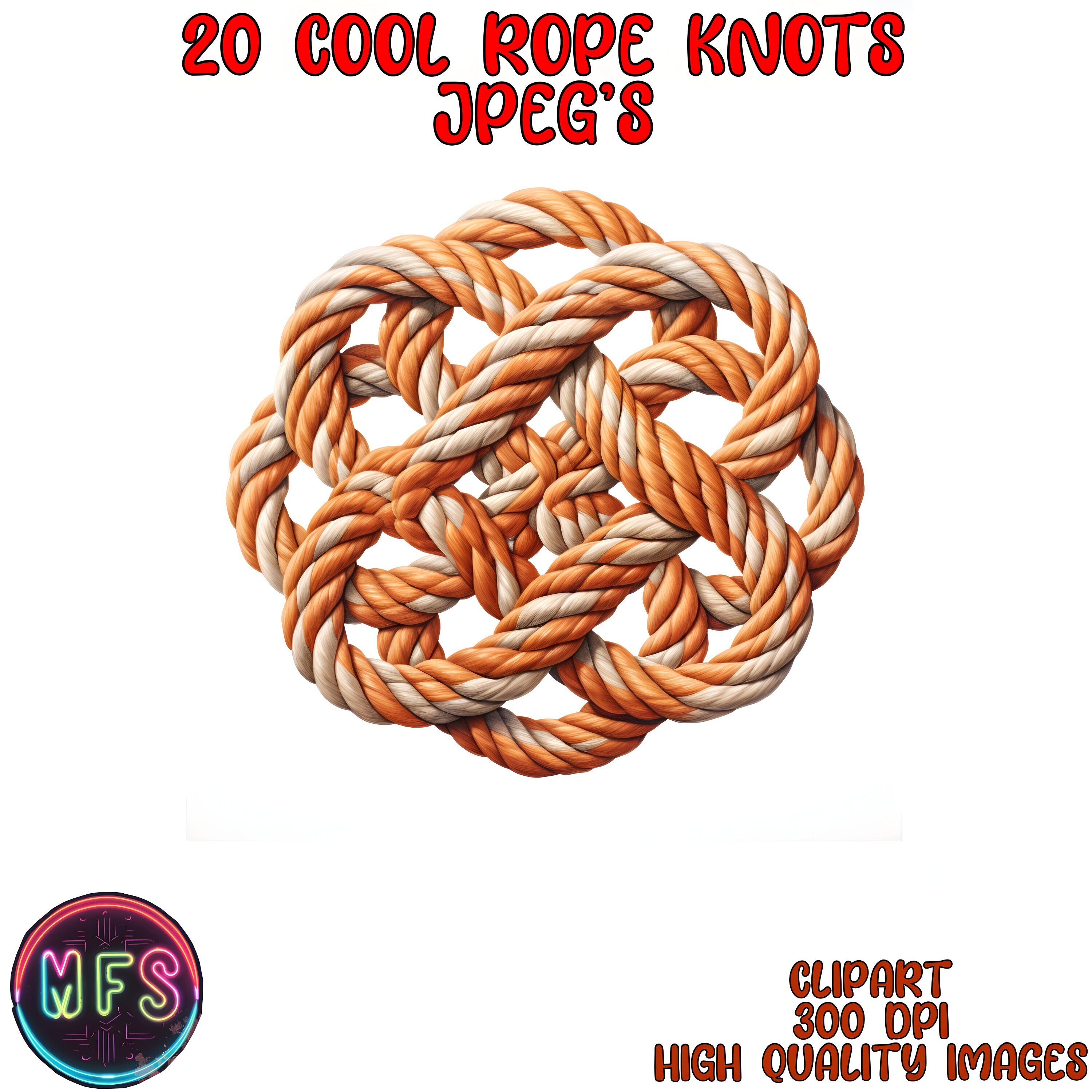 Watercolor Cool Rope Knots Clipart, 20 High Quality Jpgs, Instant ...