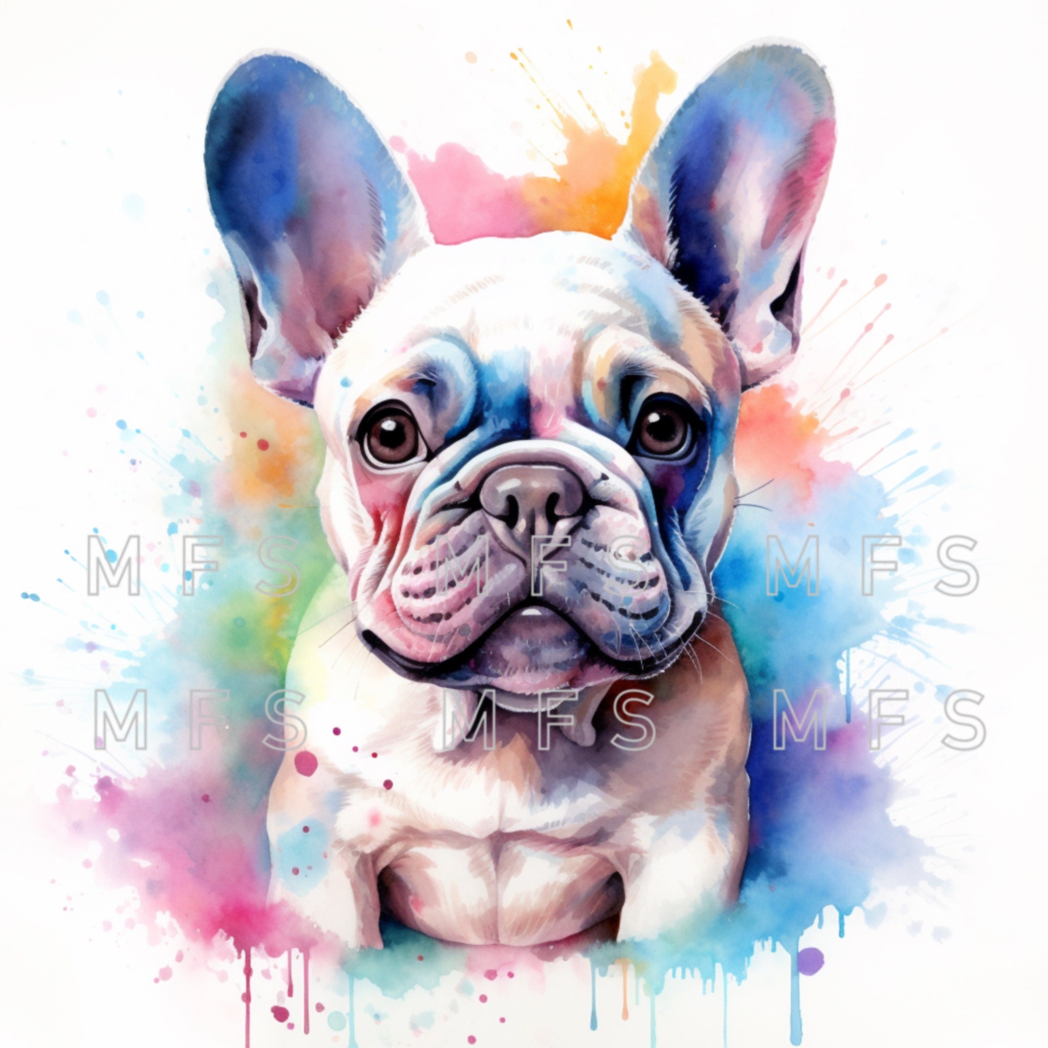 Watercolor French Bulldog Clipart 20 High Quality Jpgs - Etsy