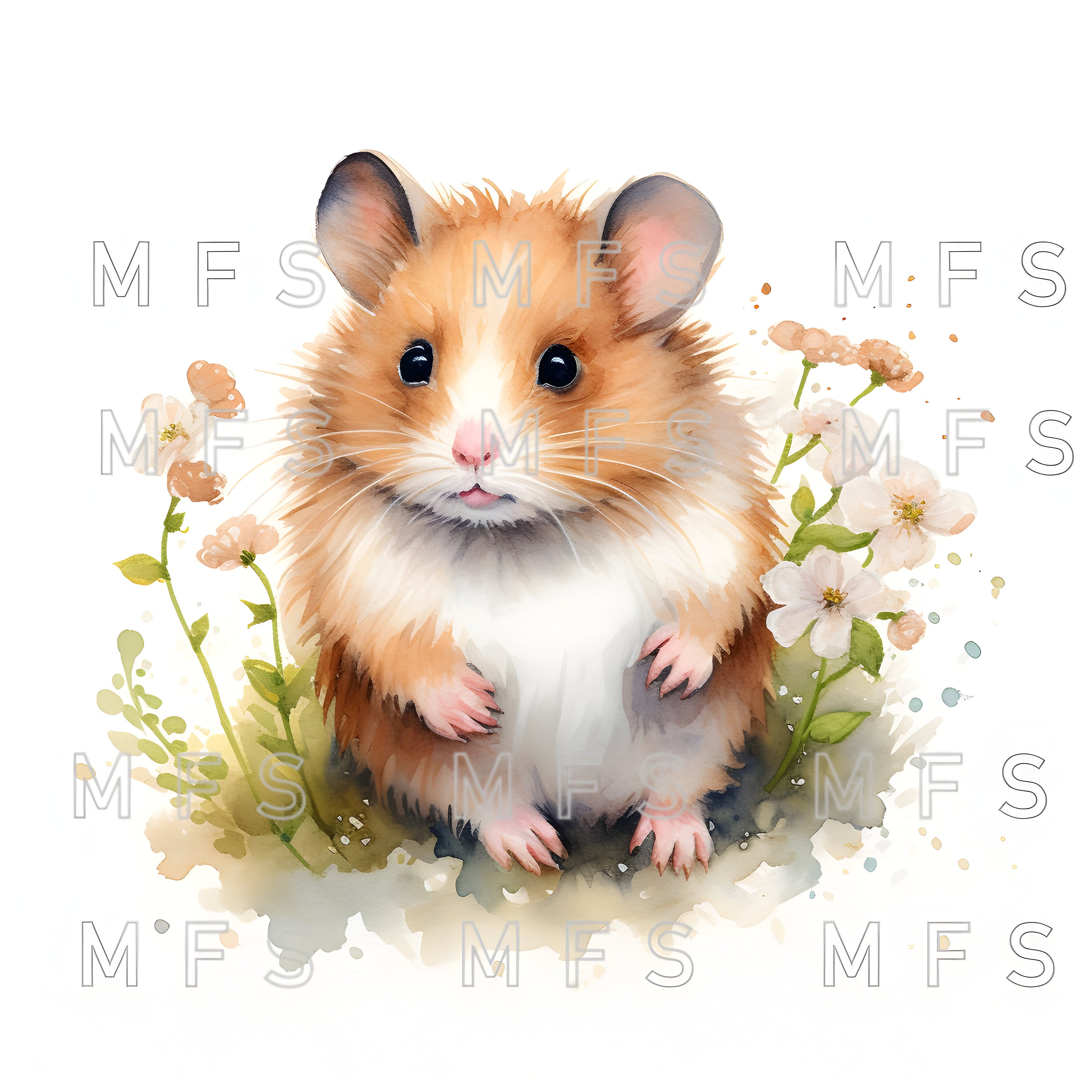Watercolor Cute Hamster Clipart 20 High Quality Jpgs Instant - Etsy