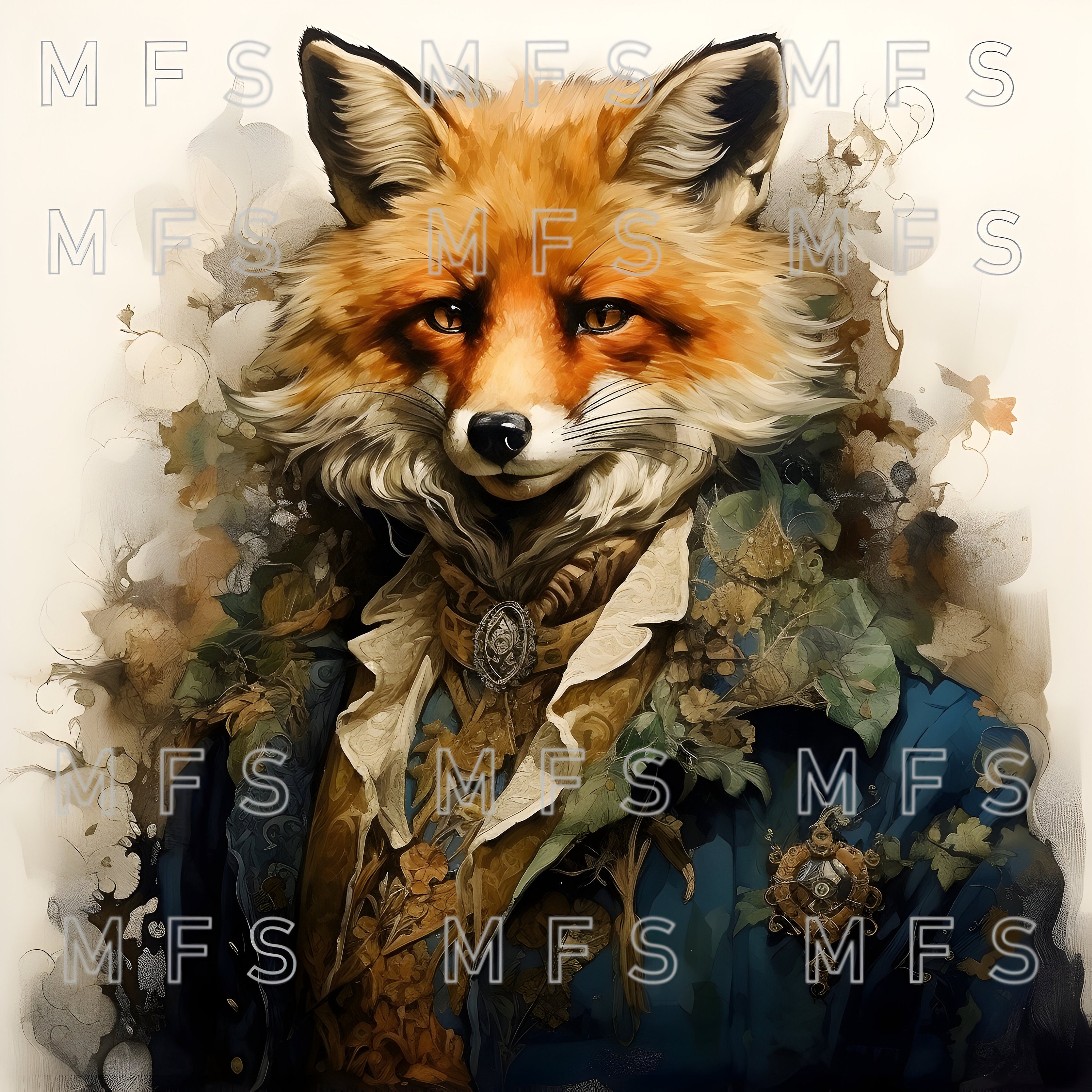 Watercolor Retro Fox Painting Clipart, 20 High Quality Jpgs Instant ...