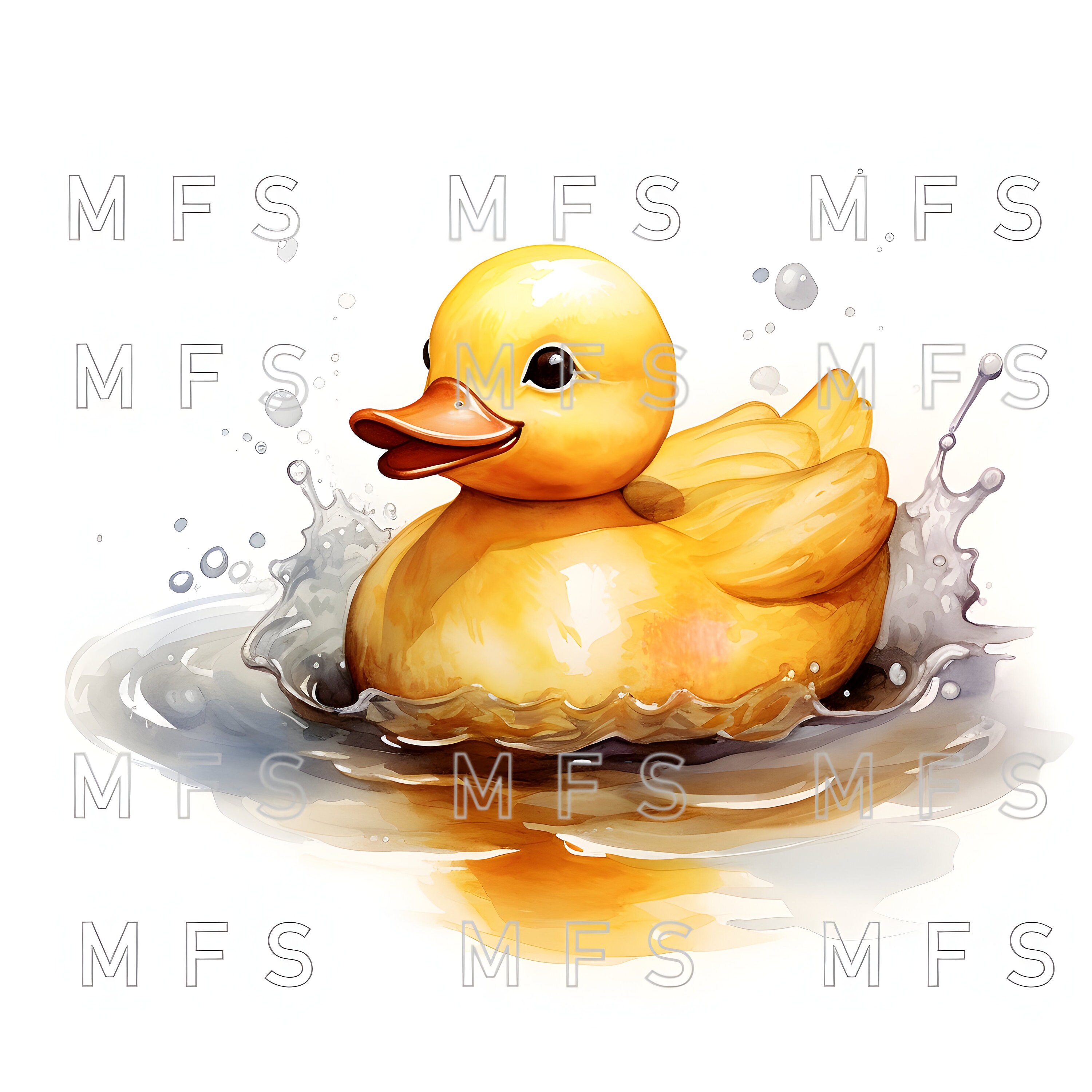 Watercolor Rubber Duck Clipart, 20 High Quality Jpgs, Instant Digital ...