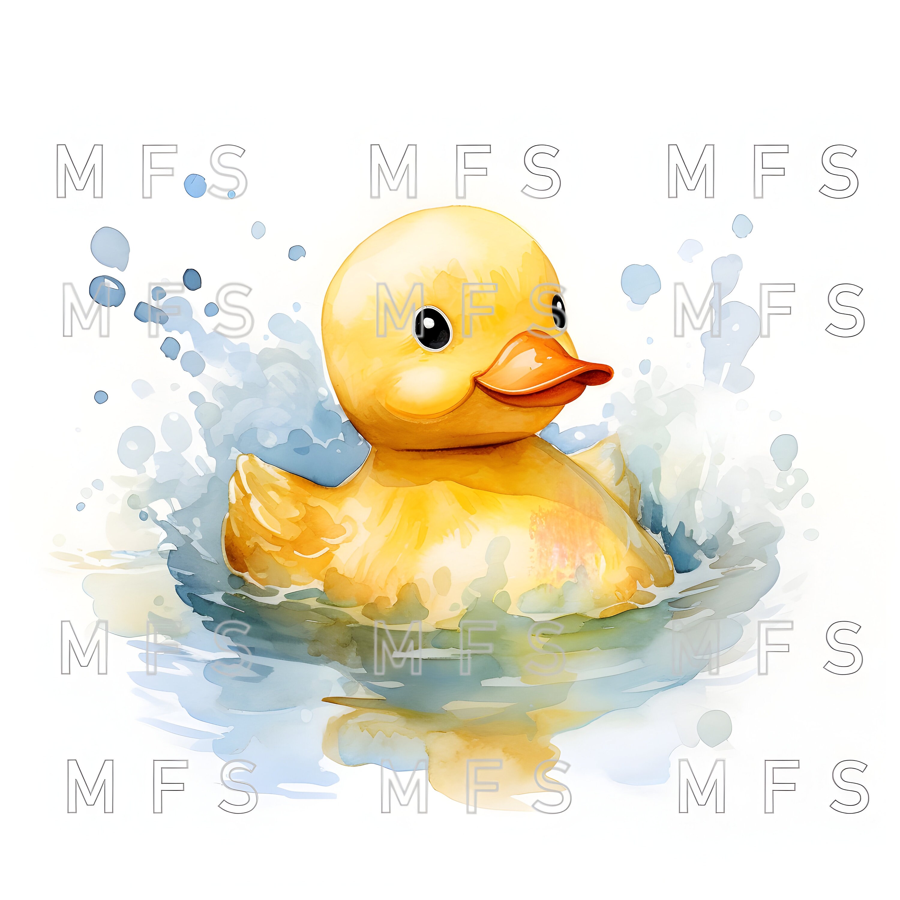 Watercolor Rubber Duck Clipart, 20 High Quality Jpgs, Instant Digital ...