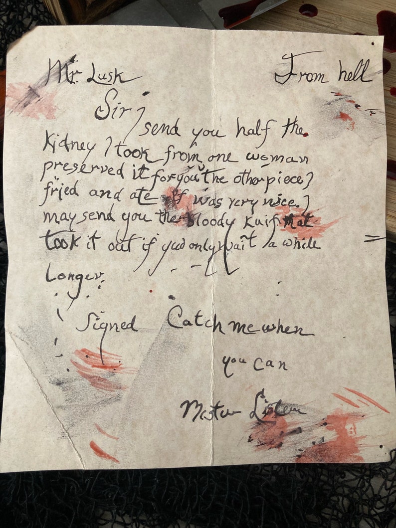 Jack the Ripper from Hell Letter Display W/ Kidney - Etsy