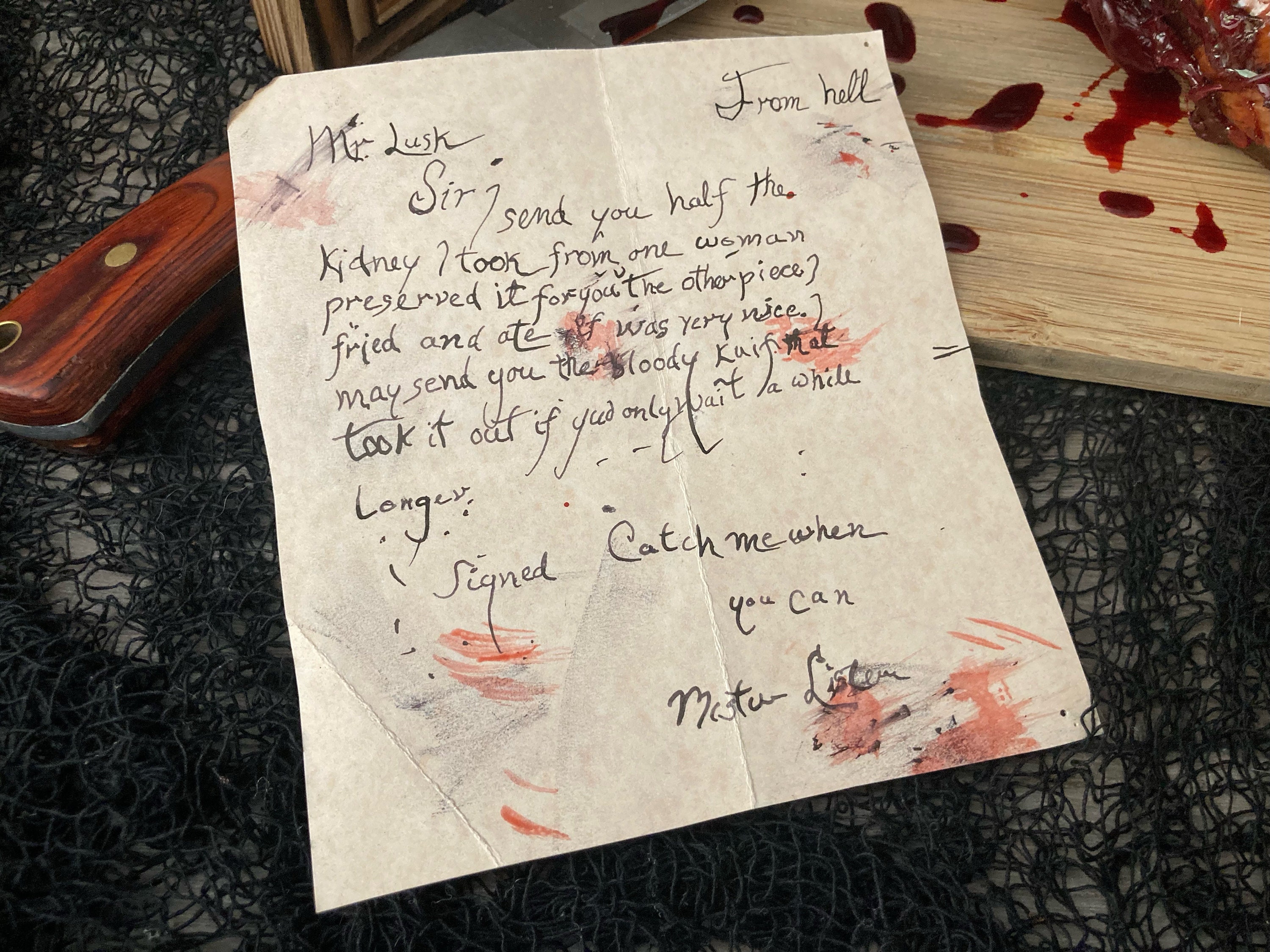 Jack the Ripper from Hell Letter Display W/ Kidney - Etsy