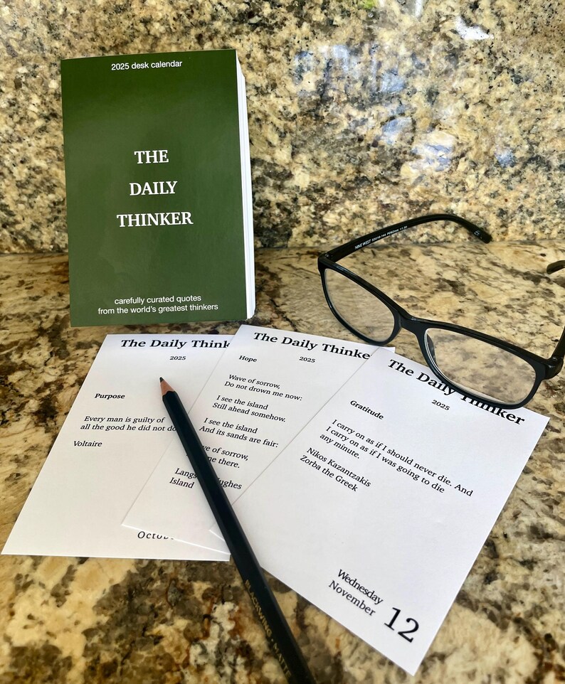 2025 Daily Thinker Quote A Day Desk Calendar Book Lover Stocking ...