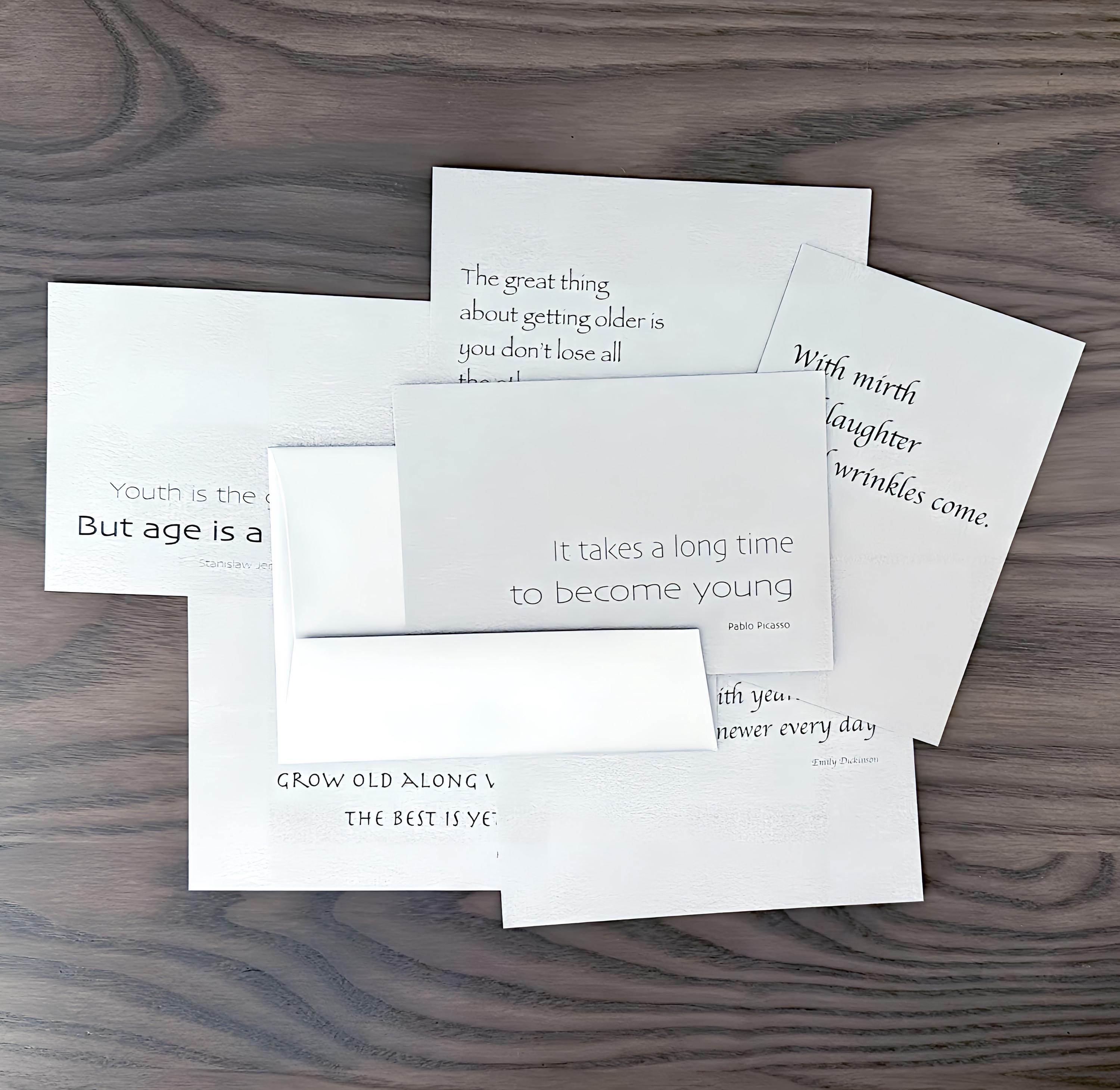 Birthday Quote Note Cards With Envelopes Literary Quotes Stationary ...