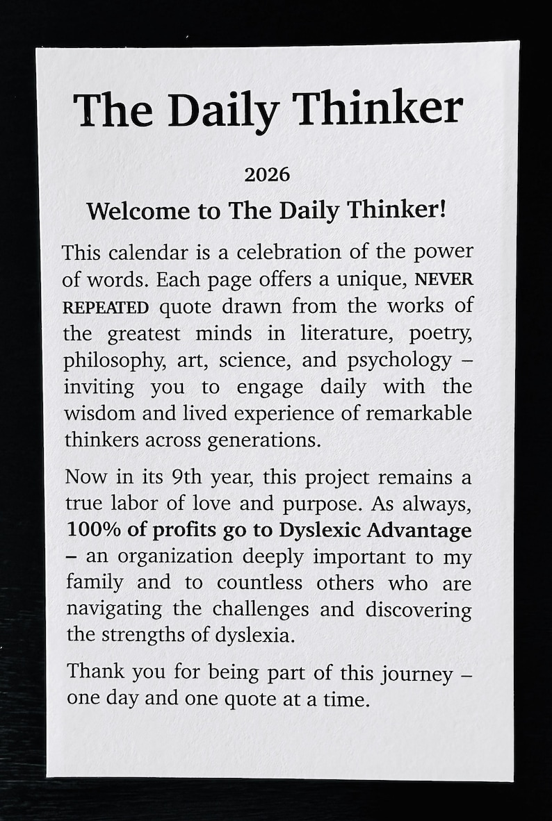 2026 Daily Thinker Quote A Day Desk Calendar– Daily Literary ...