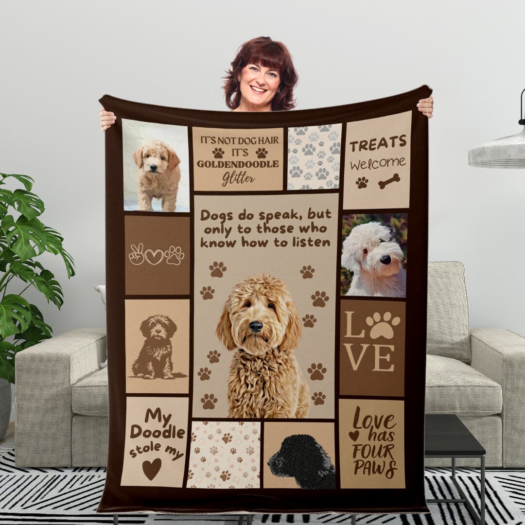 Goldendoodle Blanket, 3 Sizes Doodle Premium Minky Blanket, Labradoodle ...
