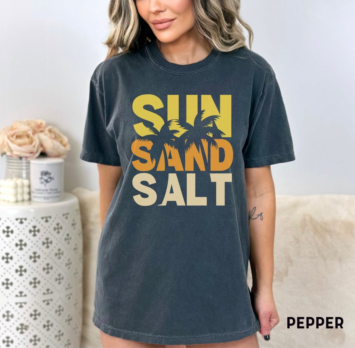 Sun Sand Salt Shirt Comfort Colors Beach Shirt for Women / - Etsy
