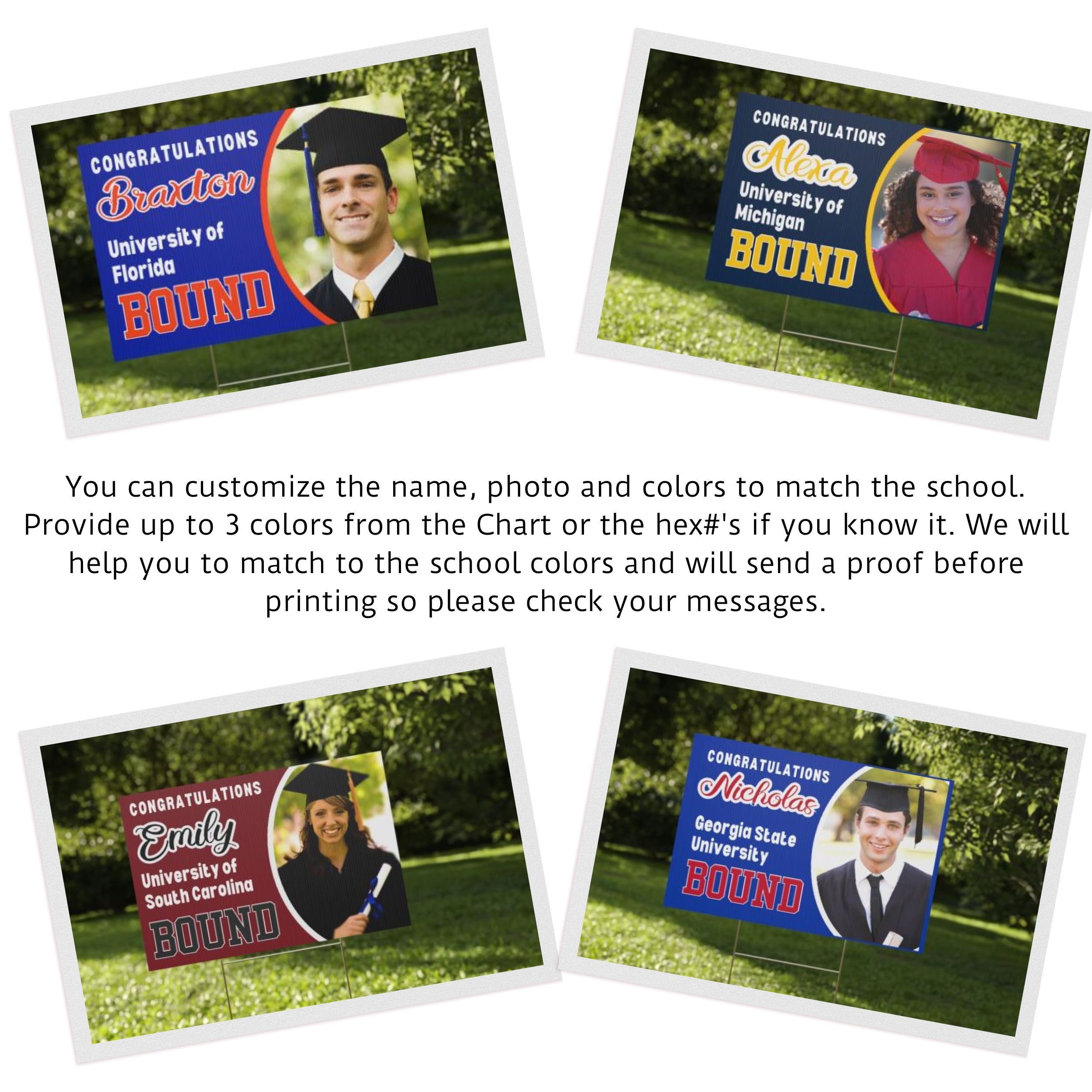 Custom College Bound Yard Sign, New College Student Sign, Senior ...