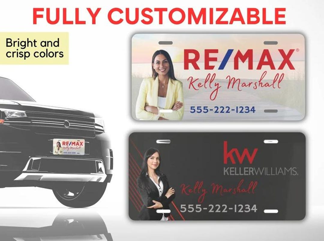 Realty Full Color Vanity License Plate, Fully Personalized Realtor ...