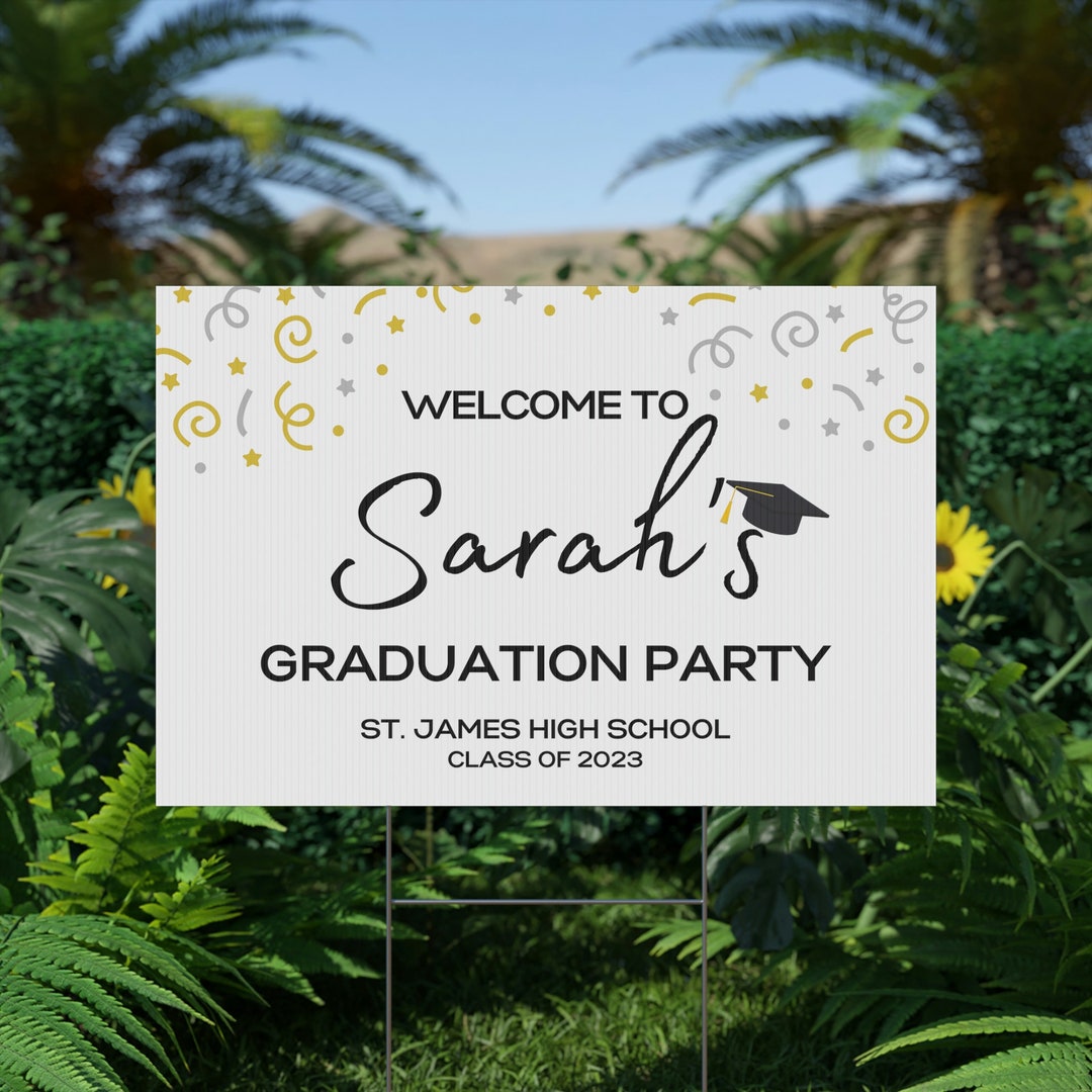 Graduation Welcome Sign, Personalized High School College Graduation ...