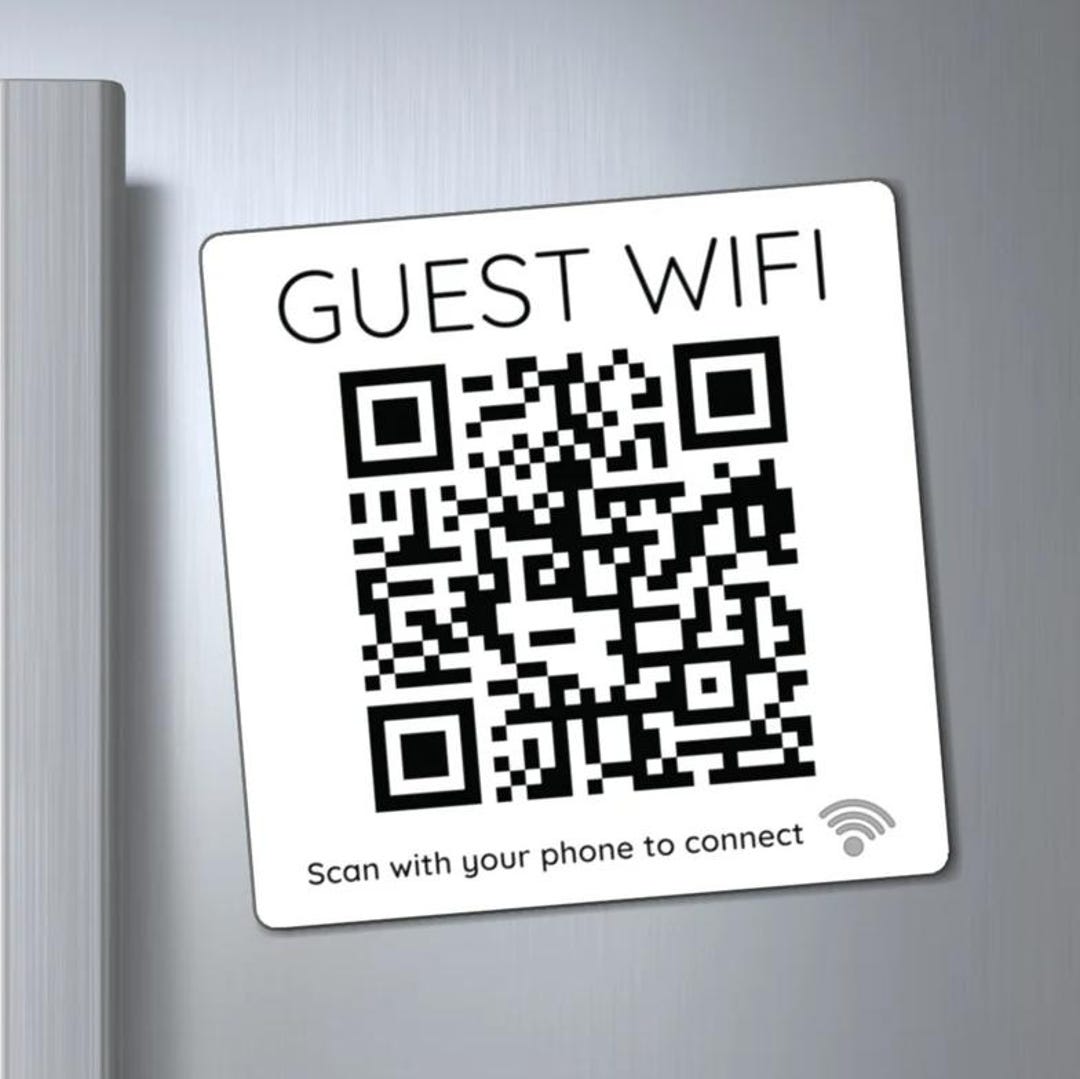 Wifi QR Code Magnet, Guest QR Code Magnet, Password Magnet for Fridge ...