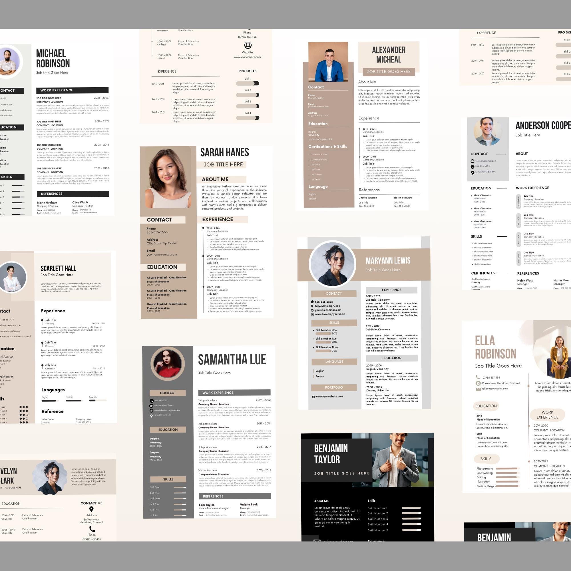 Modern ATS Resume Template Bundle With Canva Guide (instant Download ...