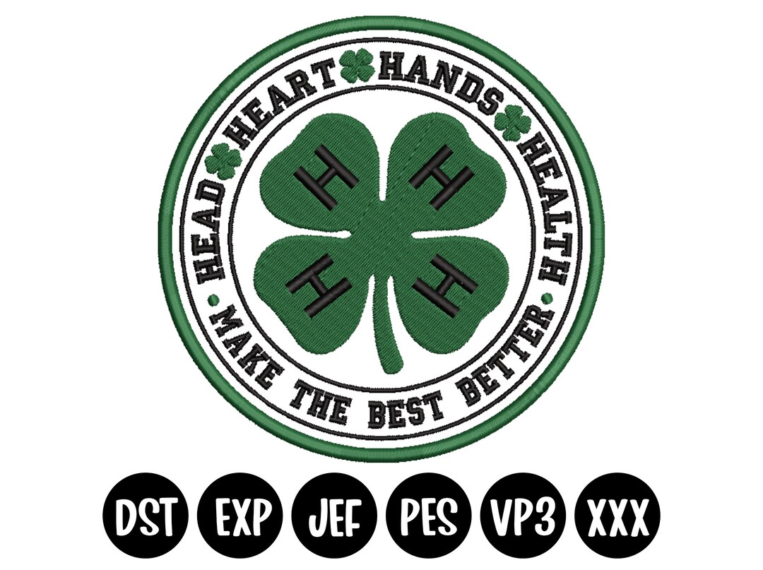 4-H Clover Embroidery Design: St Patrick's Day Patch (machine File) - Etsy