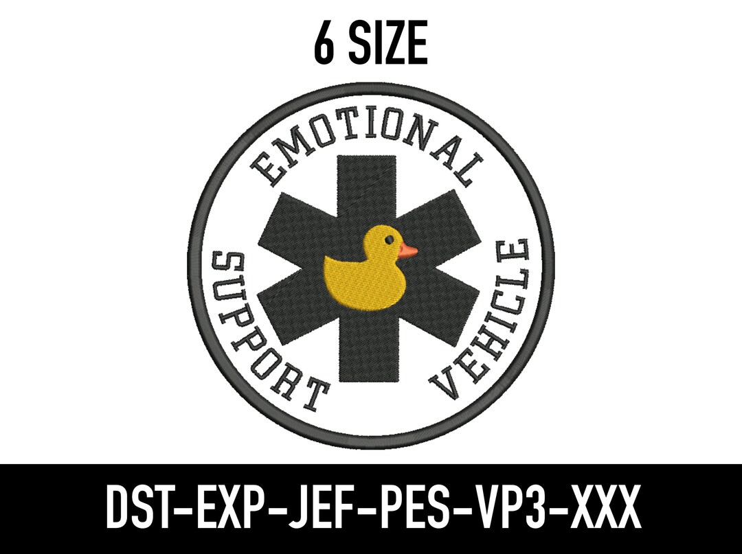 Emotional Support Vehicle Embroidery Design, Duck Embroidery, Offroad ...